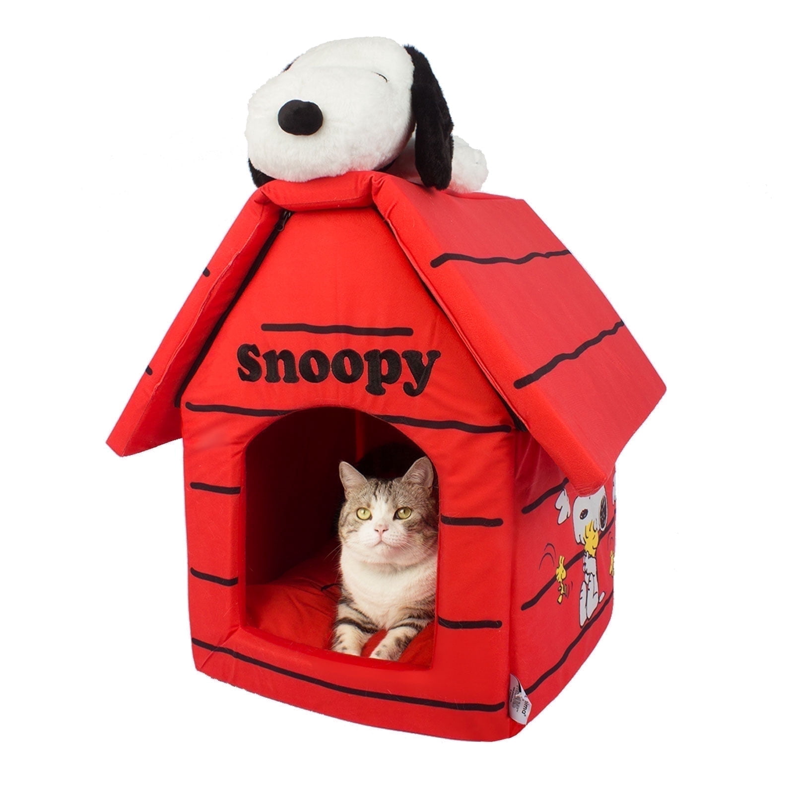 Kashima® x Peanuts Snoopy Pet House – Red Covered Cat & Dog Bed with ...