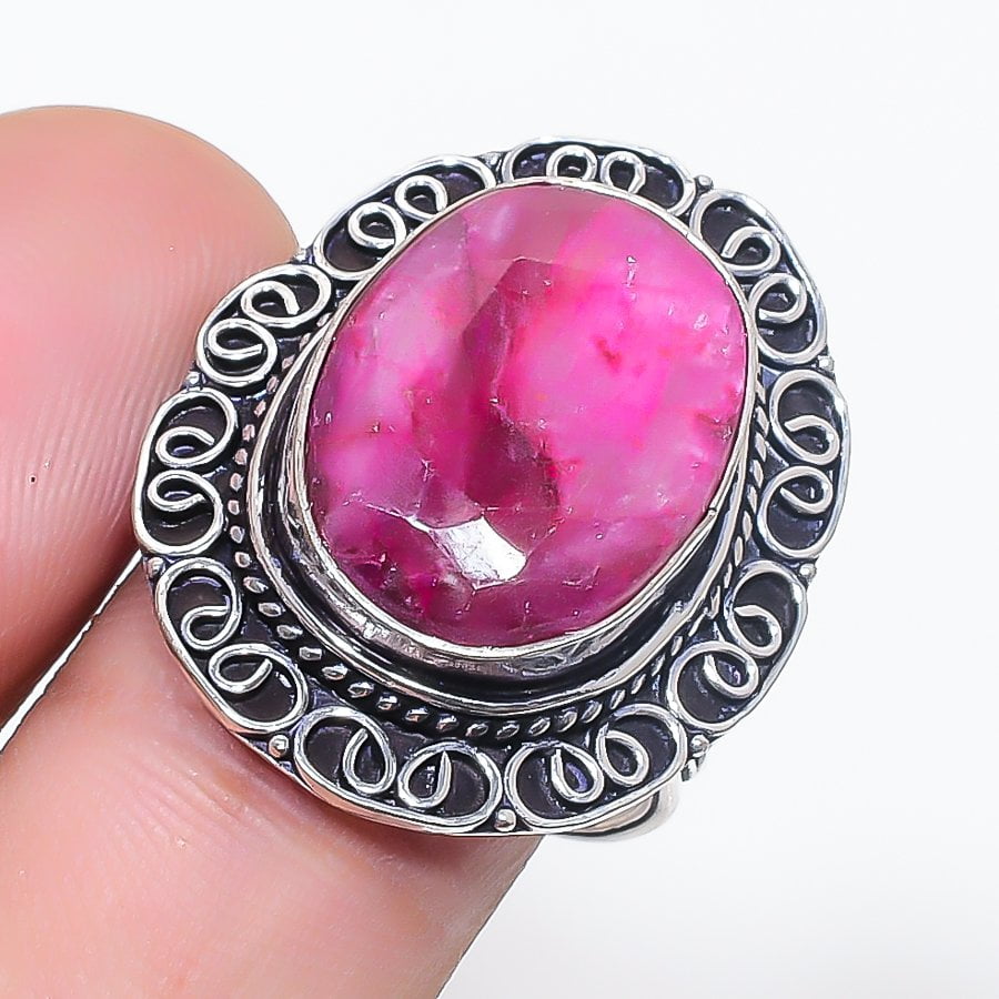 Kashmir Rubi Oval Shape Gemstone Ring Handmade Vintage Jewelry 7.75" VR ...