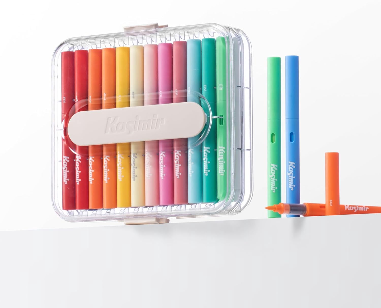 Kasimir Acrylic Paint Markers, Brush Tip Quick-Dry Water-Based Washable ...
