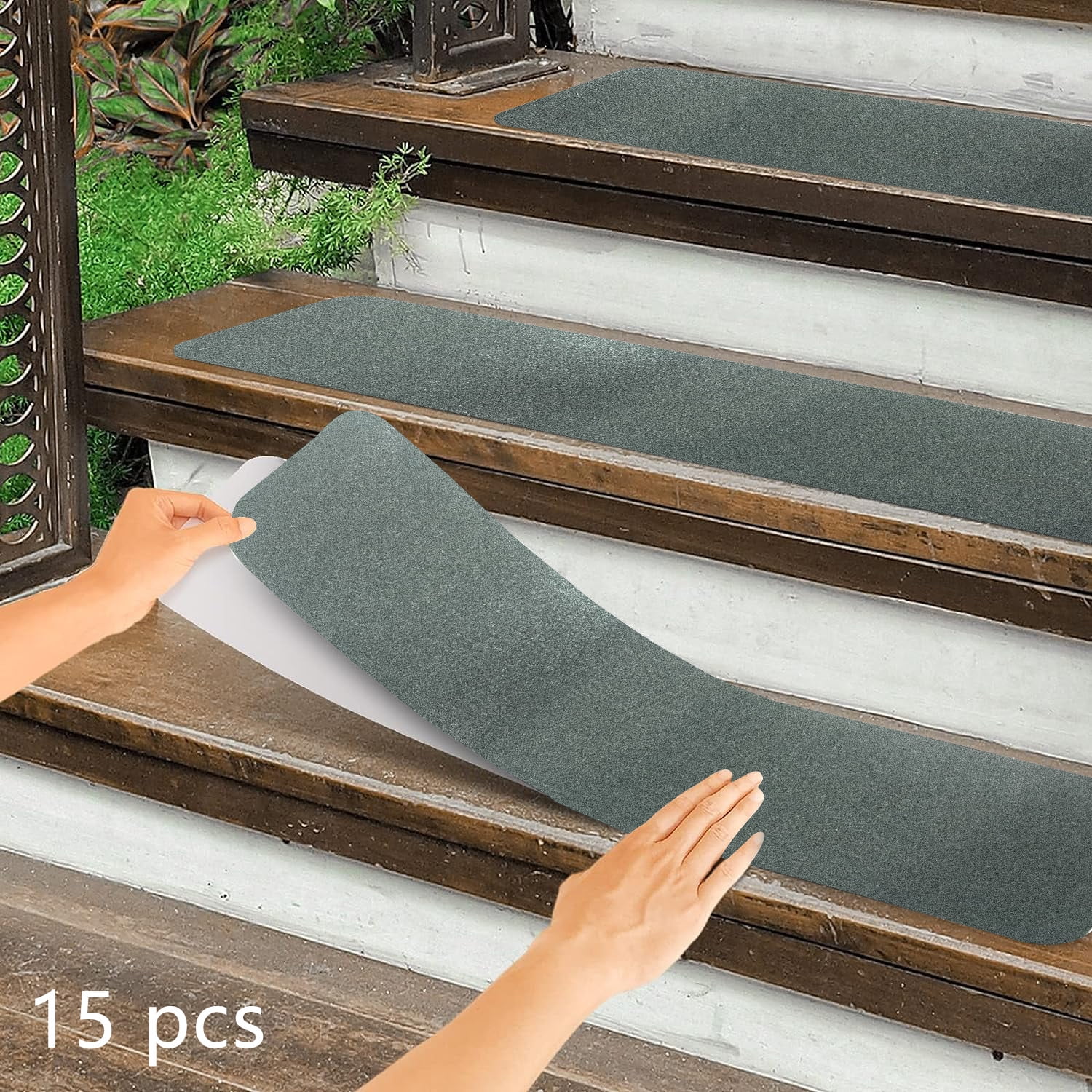 Kaskawise 15-Pack Non-Slip Outdoor Stair Treads - Anti Slip 6" X 30 ...