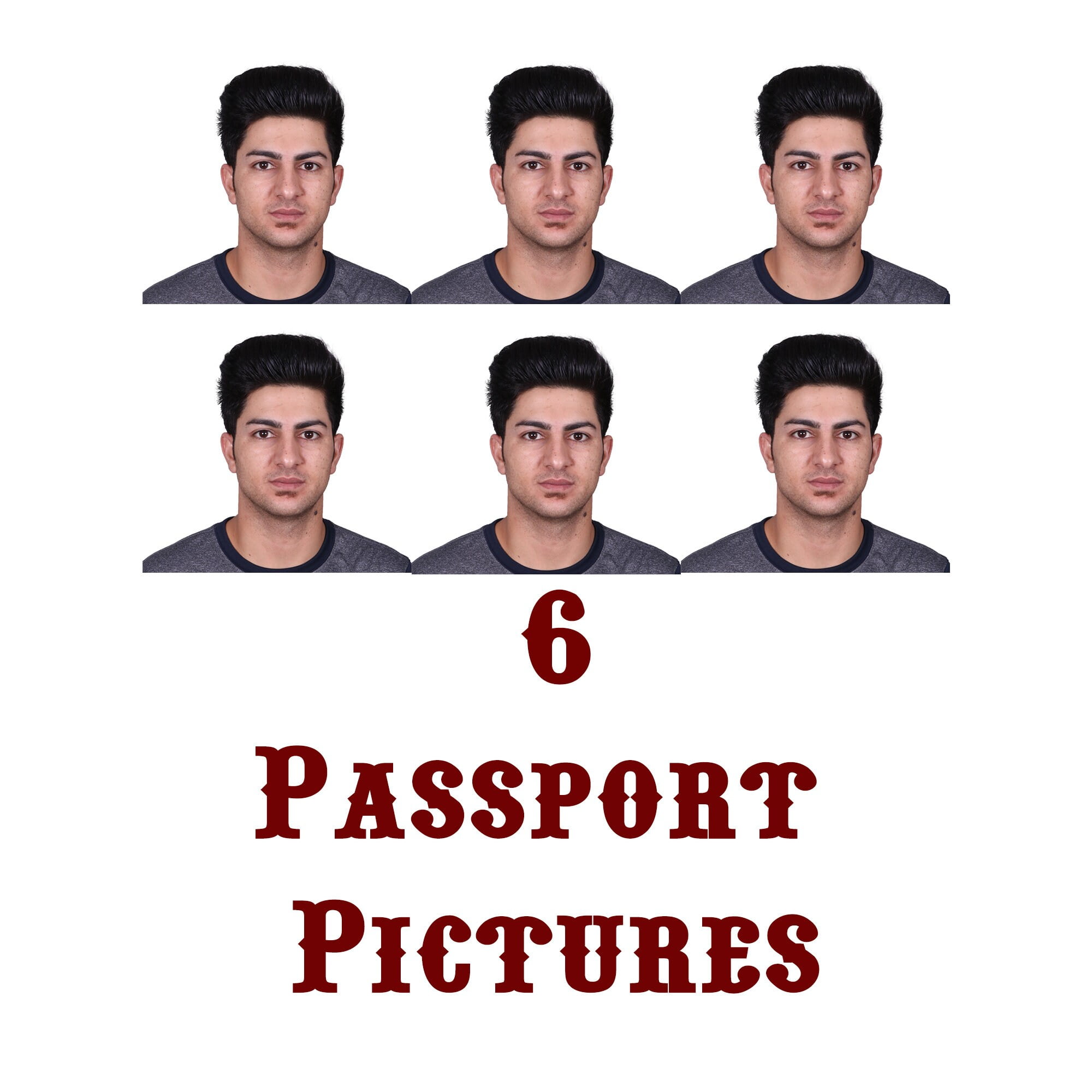 Kaslove 2x2 inch 6 PSC Online Passport photo prints for US VISA ...