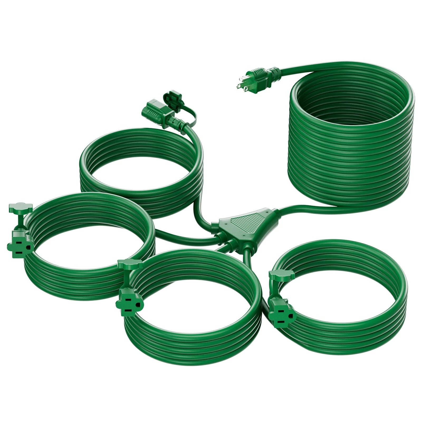 Kasonic 1 to 4 Splitter Extension Cord with 31FT Combined Length, 16AWG ...