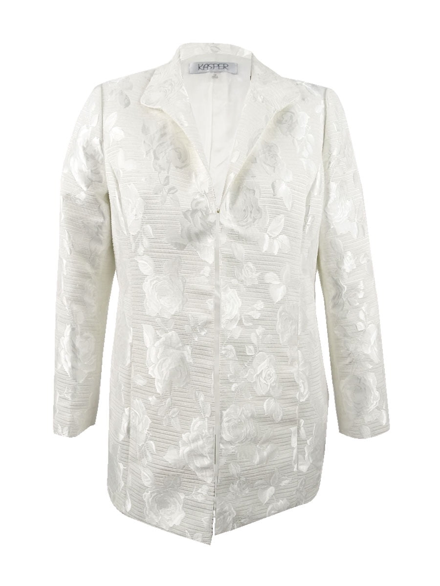 Kasper Women's Jacquard Topper Jacket (8, Ivory) - Walmart.com