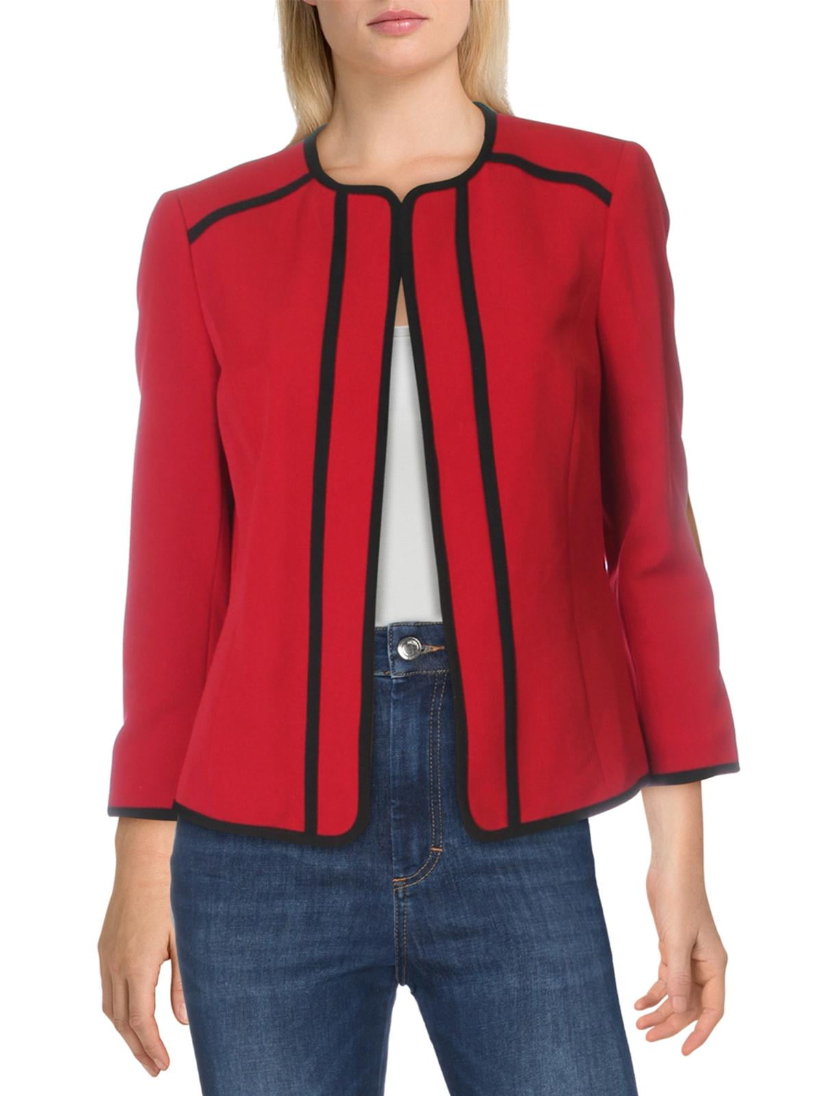 Kasper Women's Piping-Trim Collarless Jacket Red Size 6 - Walmart.com