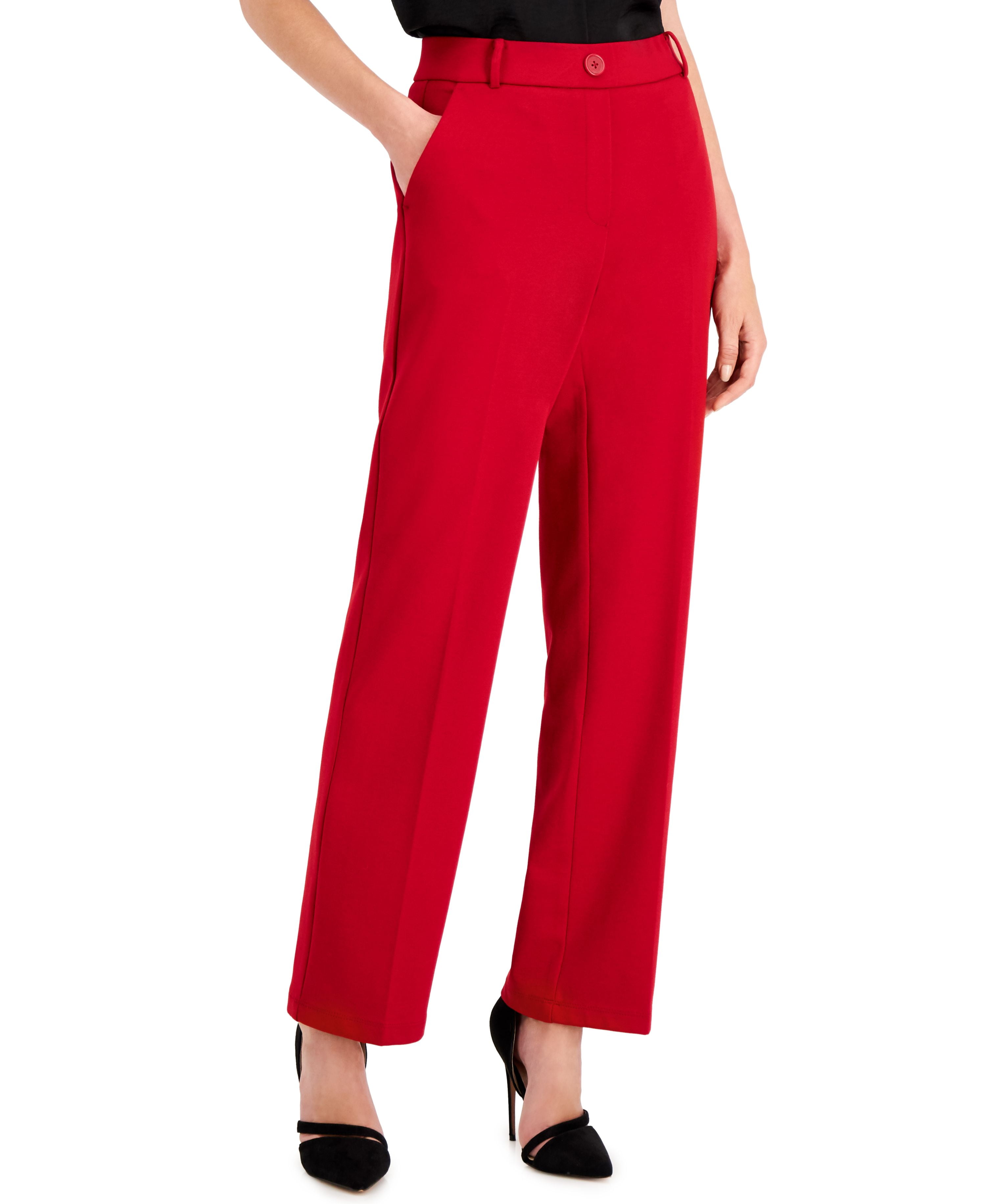 Kasper Petite Pull On Wide Leg Pants Dark Grey Heather PXL - Walmart.com