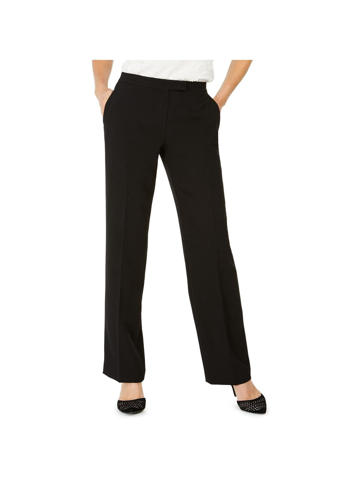 Kasper Womens Petites Solid Trouser Pants - Walmart.com