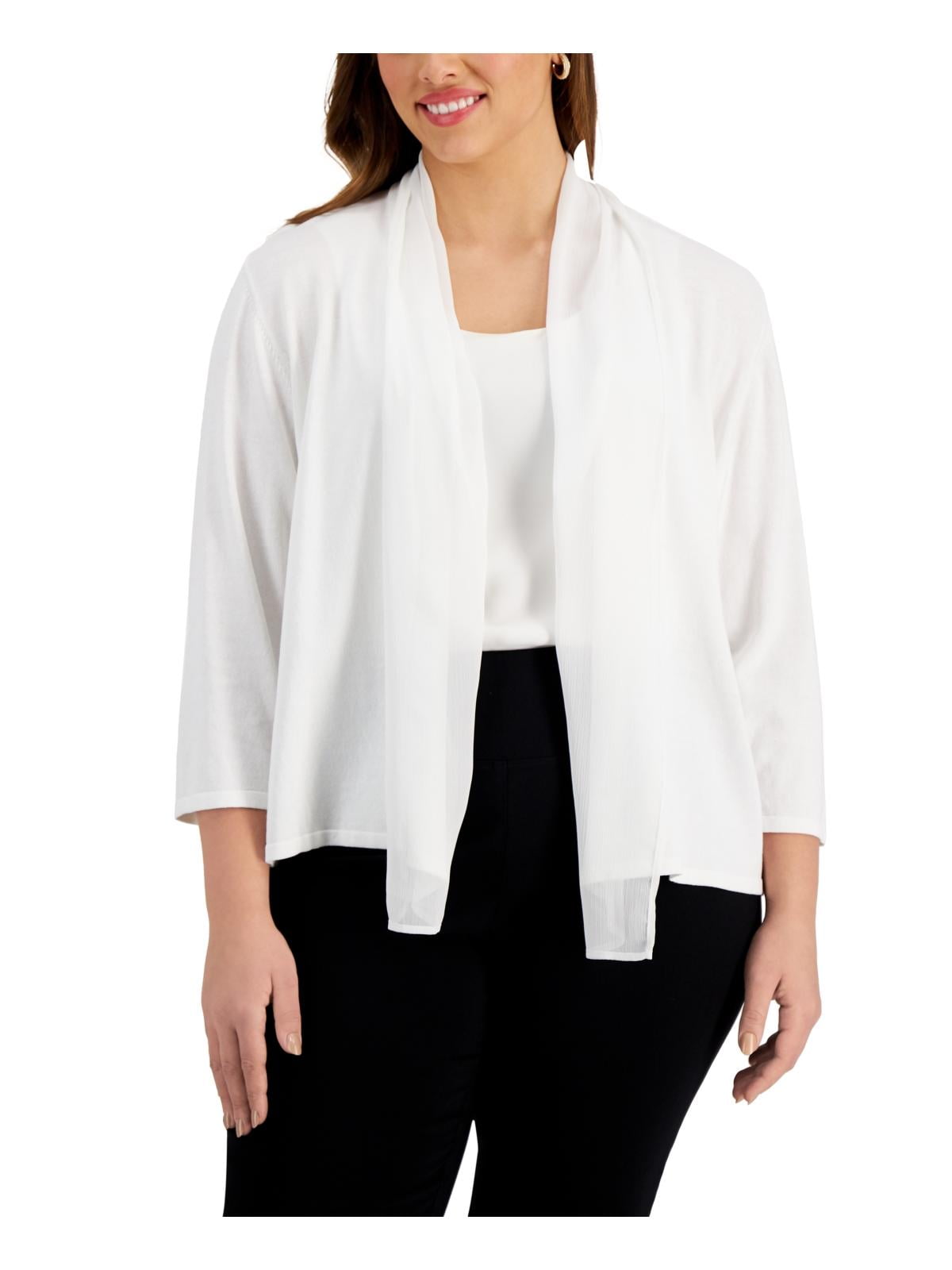 Kasper Womens Plus Open Front Cardigan Blouse - Walmart.com
