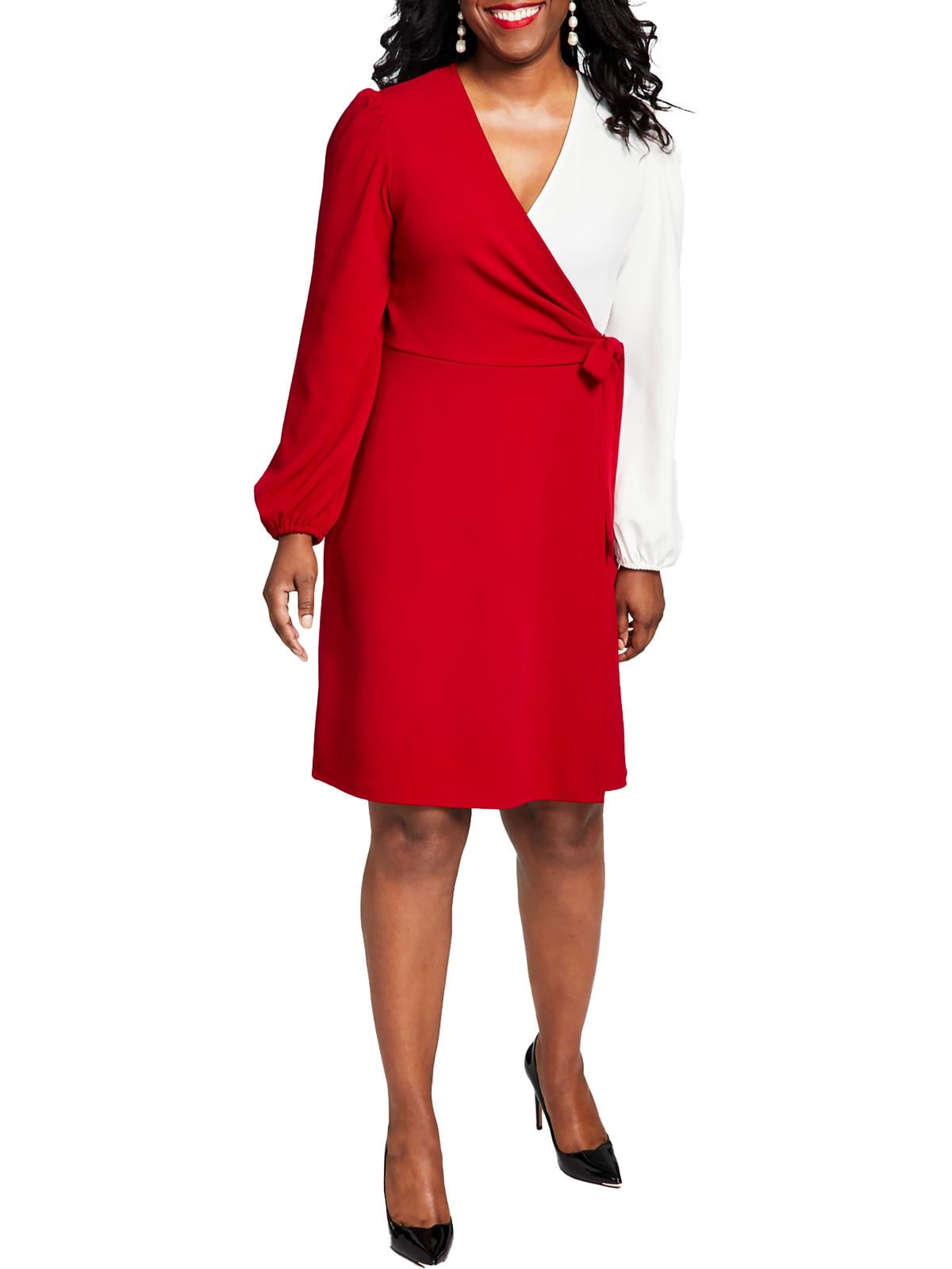 Kasper Womens Surplice Ruched Sheath Dress - Walmart.com
