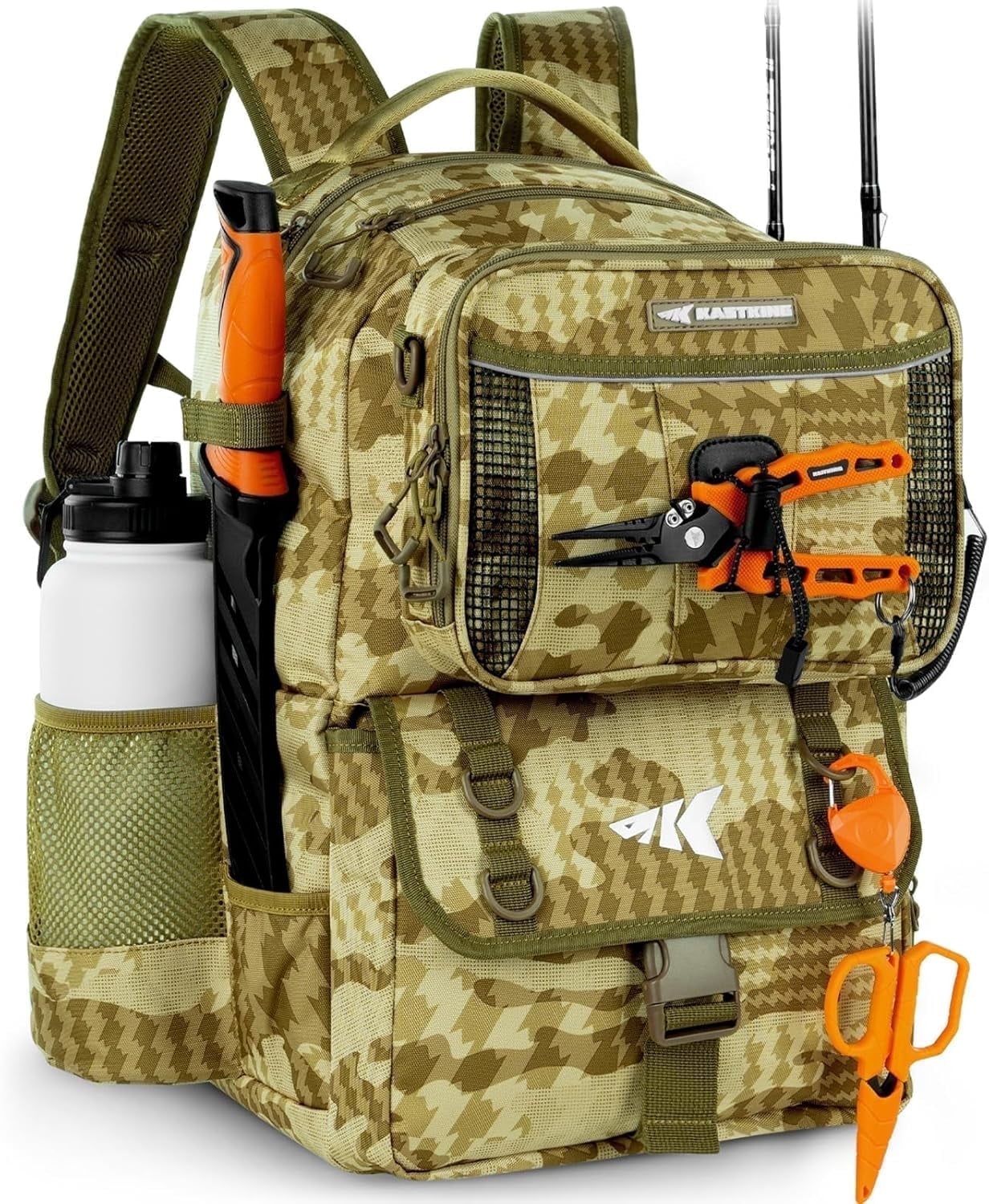 KastKing Fishing Tackle Backpack with Removable Bait Binder & 4 Tackle ...