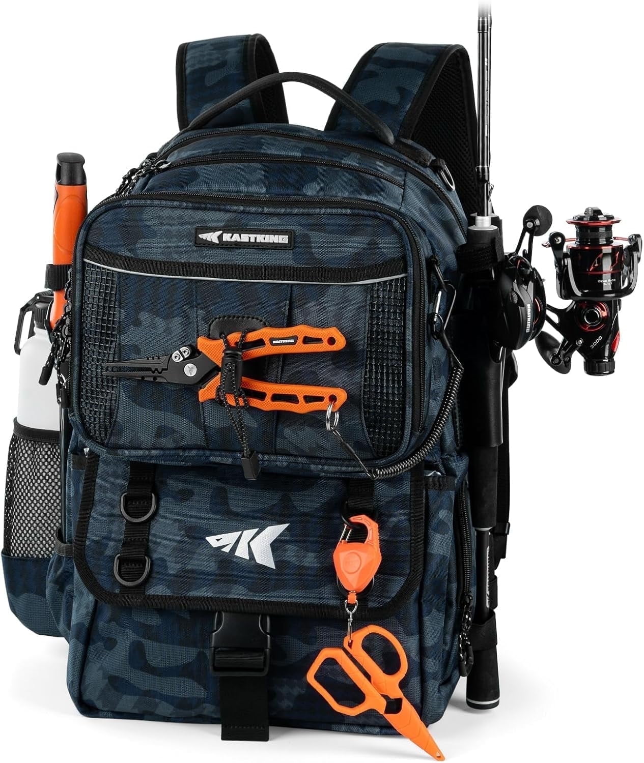 KastKing Fishing Tackle Backpack with Removable Bait Binder & 4 Tackle ...