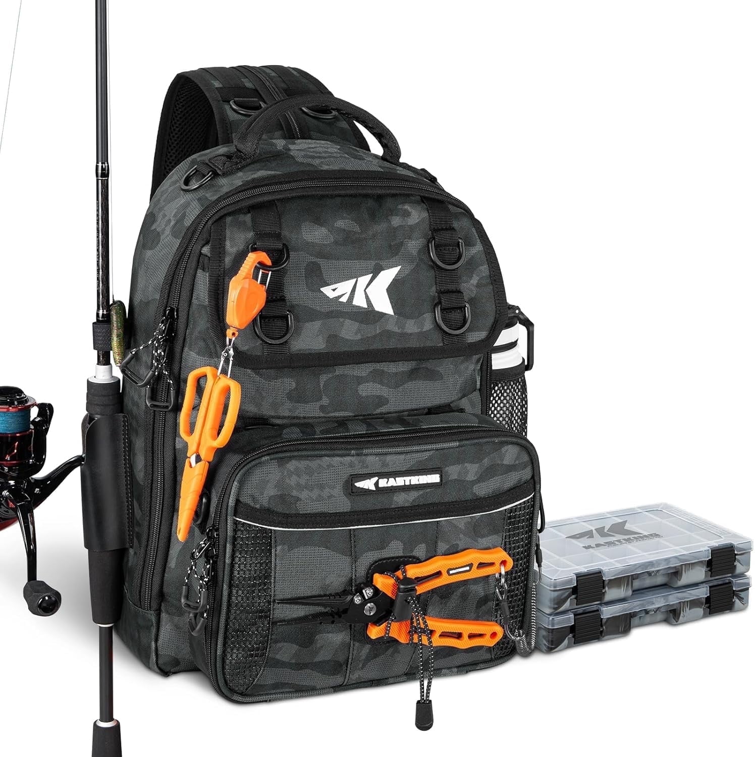 KastKing BaitSpace Fishing Sling Bag, Fishing Backpack with Rod ...