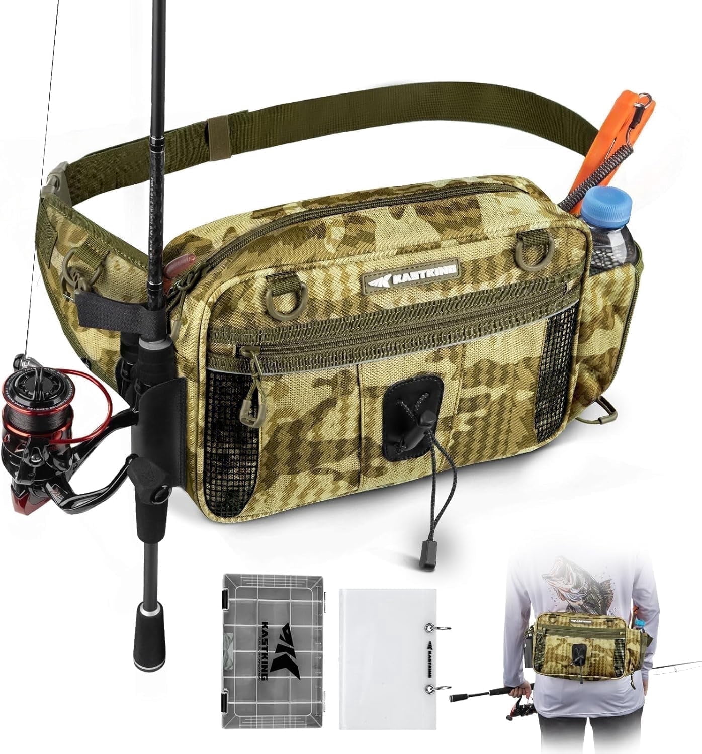 KastKing Waist Bag, Waterproof Tackle Storage Bag with Adjustable Belt ...