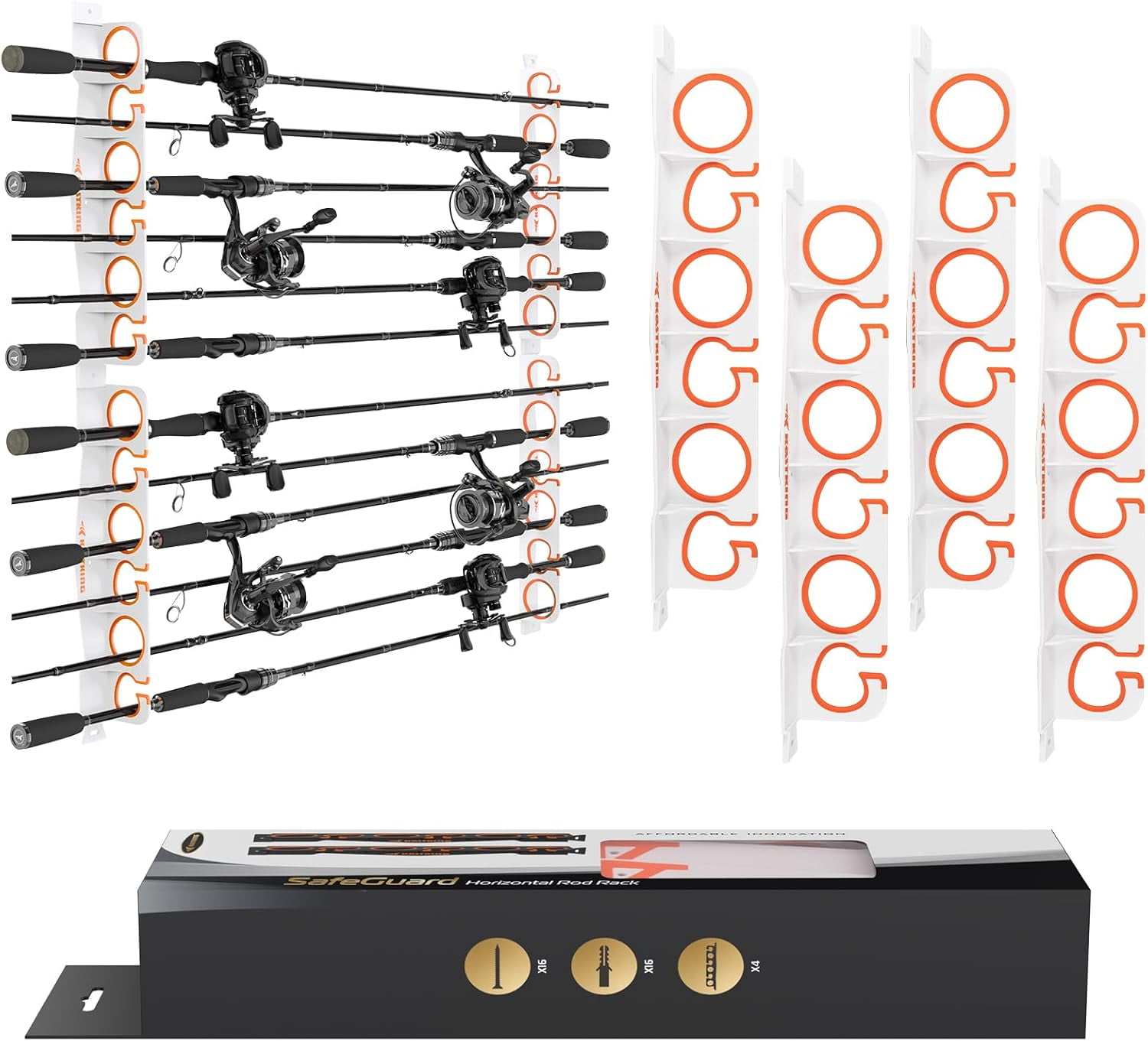 KastKing SafeGuard Fishing Rod Holder for Garage, Wall or Ceiling ...