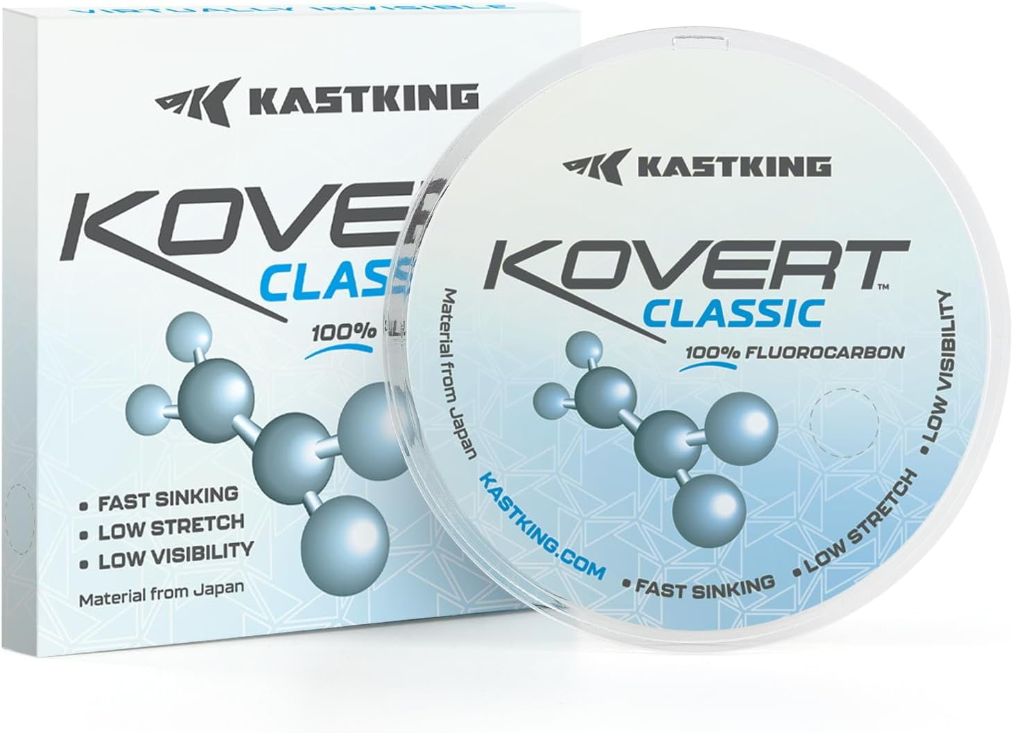 KastKing Kovert Classic 100% Fluorocarbon Fishing Line, Line or Leader Material, High Clarity ...