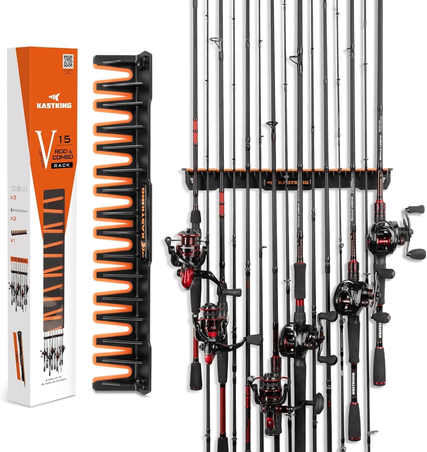 KastKing Patented V15 Vertical Fishing Rod Holder – Wall Mounted ...