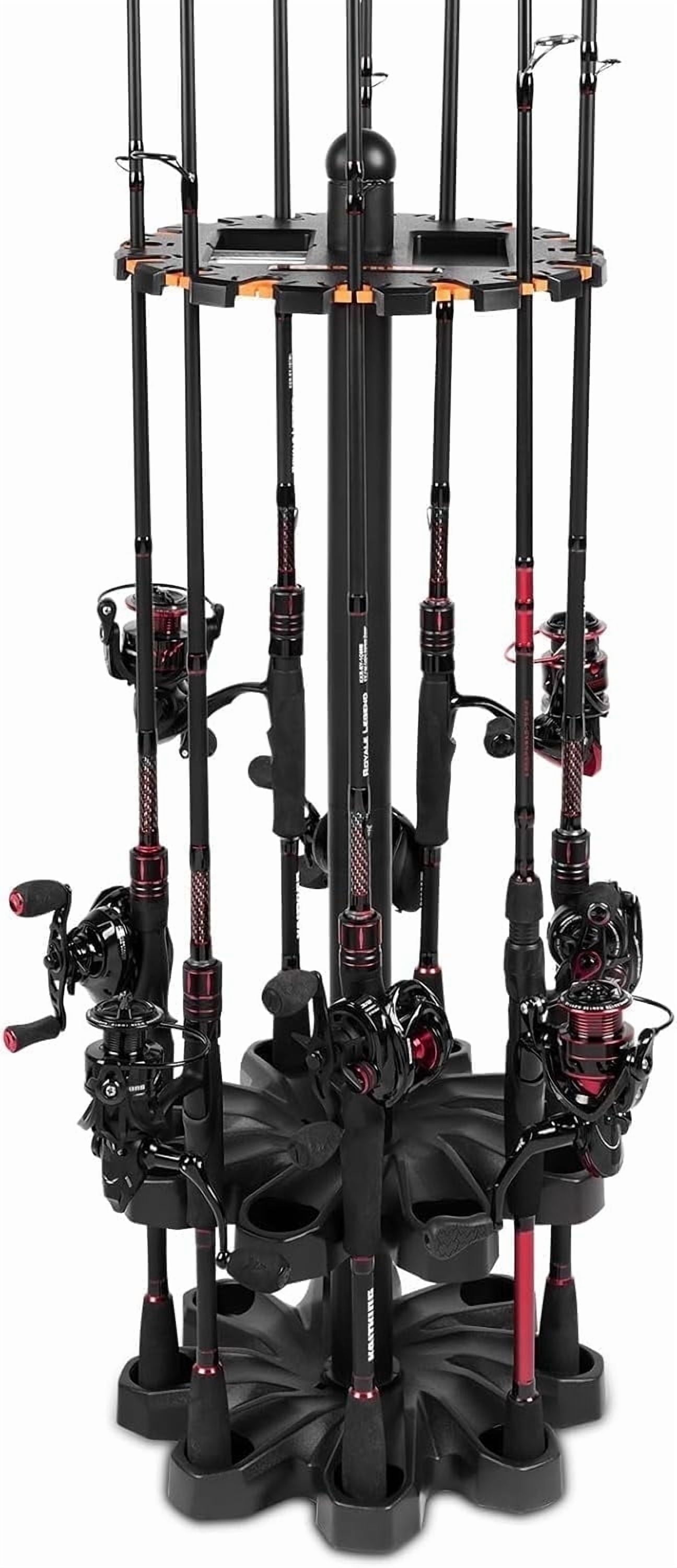 KastKing Fishing Rod Rack With Rotating Base- Fishing Pole Rack Holds ...