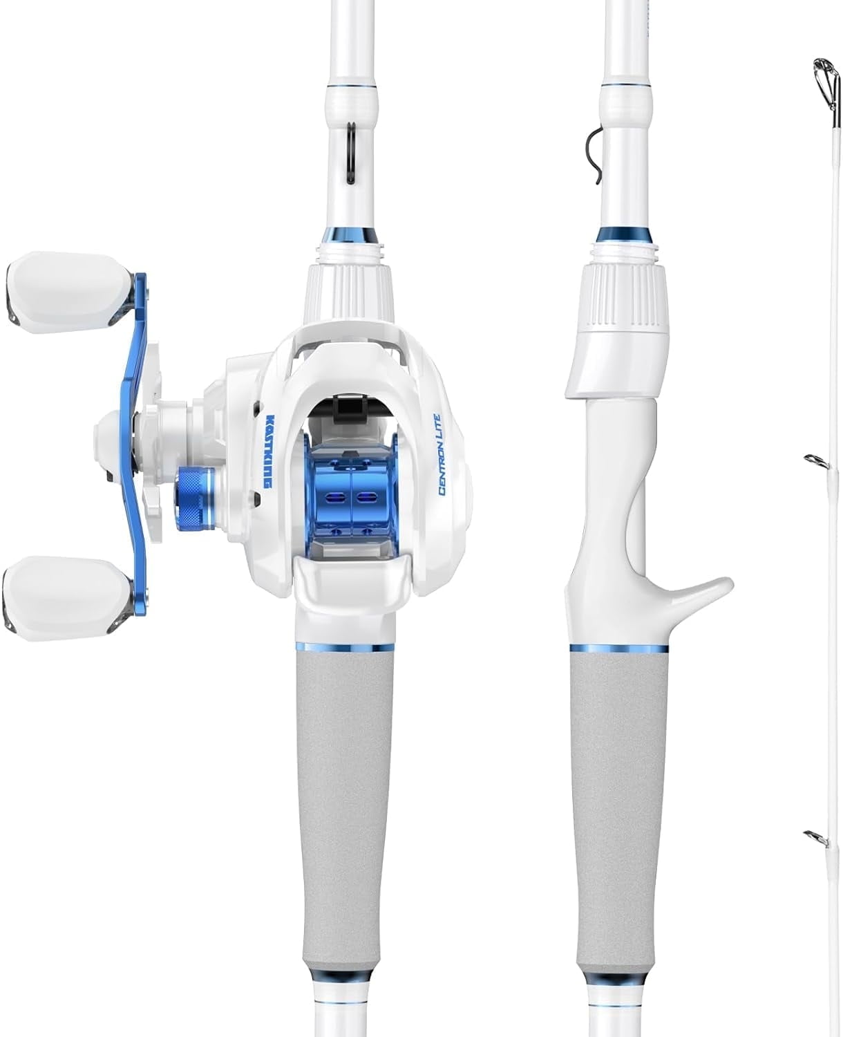 KastKing White Fishing Rod and Reel Combo, IM6 Graphite 2Pc Blanks ...