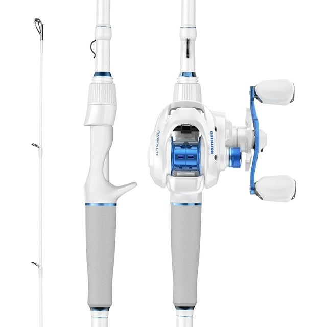 KastKing White Fishing Rod and Reel Combo, IM6 Graphite 2Pc Blanks ...