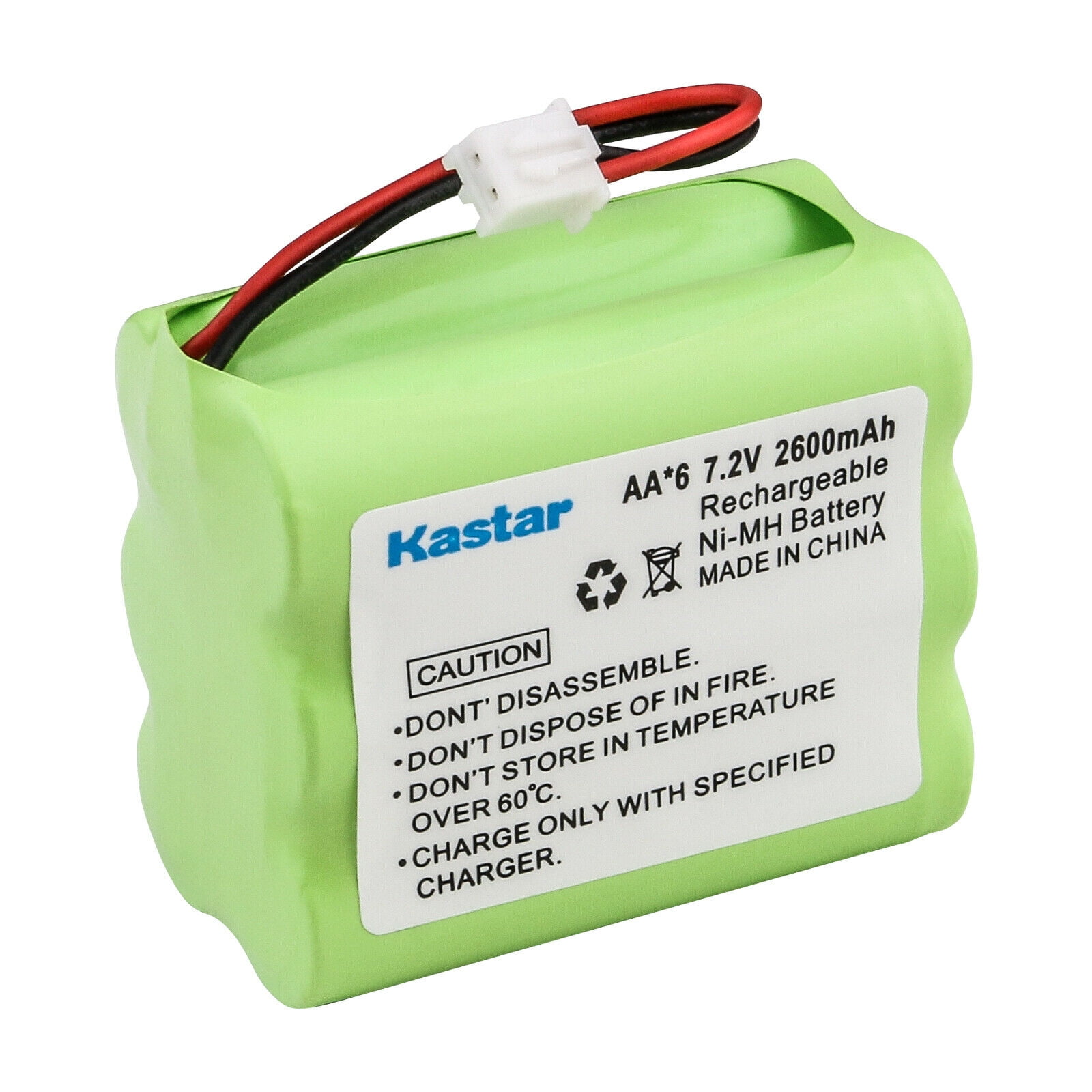 Kastar 1-Pack 7.2V 2600mAh Ni-MH Battery Replacement for 2GIG Alarm ...