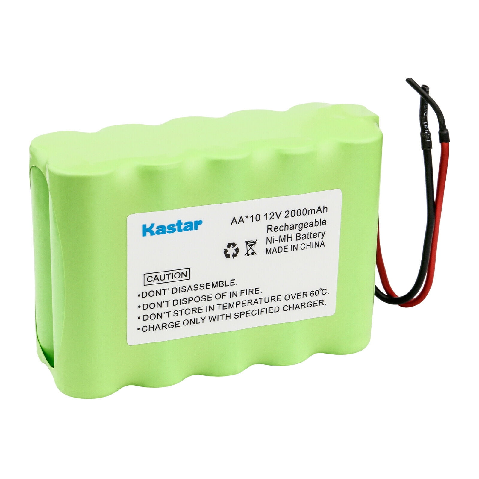 Kastar 1-Pack AA 12V 2000mAh (10xAA) Ni-MH Battery Pack with Two Wires ...