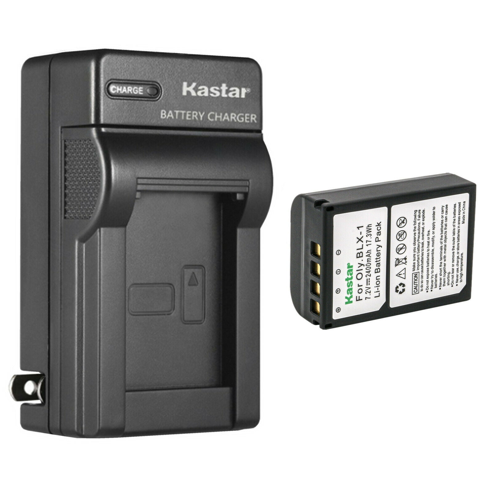 Kastar 1-Pack BLX1 Battery and AC Wall Charger Replacement for Olympus OM SYSTEM BLX-1 Lithium ...