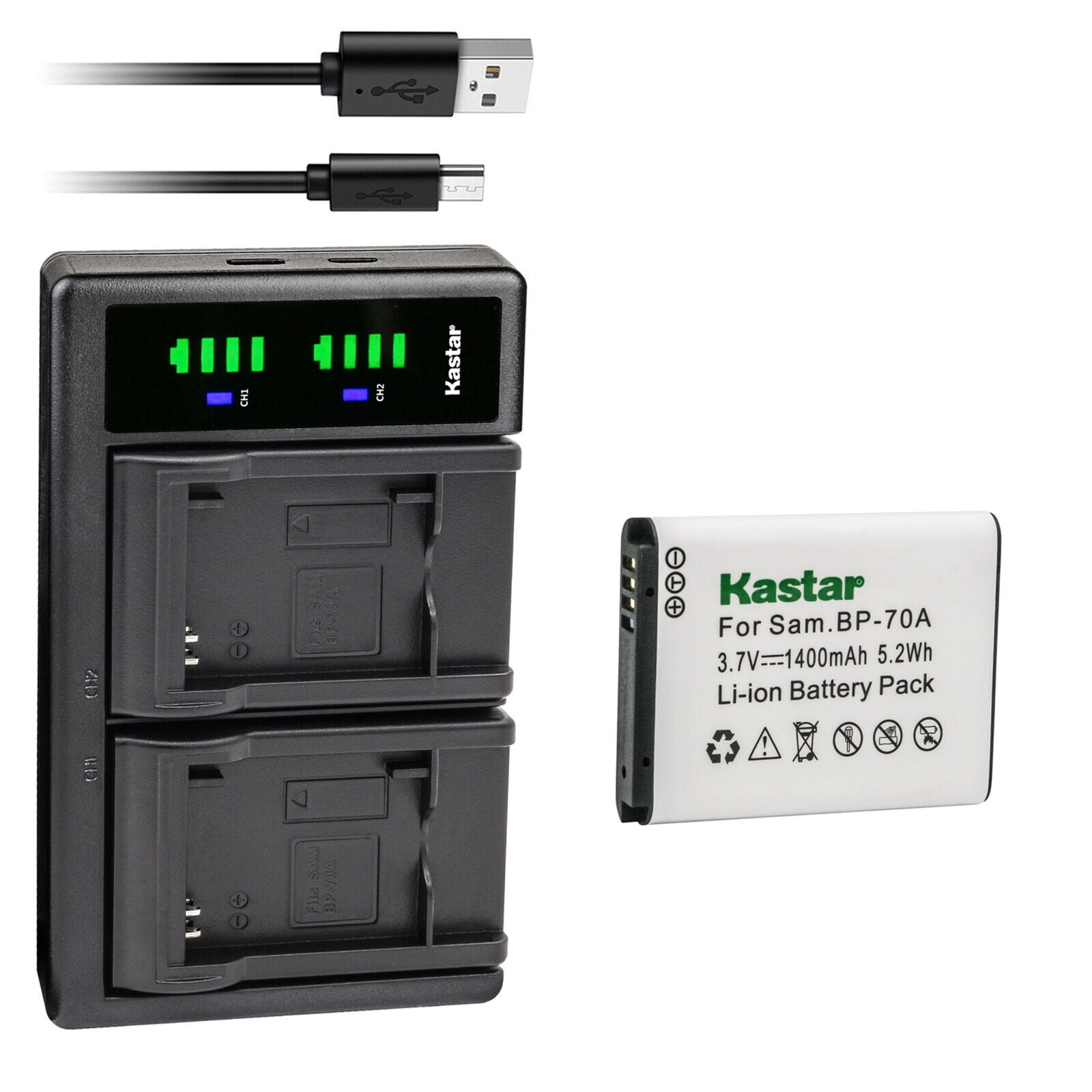Kastar 1-Pack BP-70A Battery and LTD2 USB Charger Replacement for ...