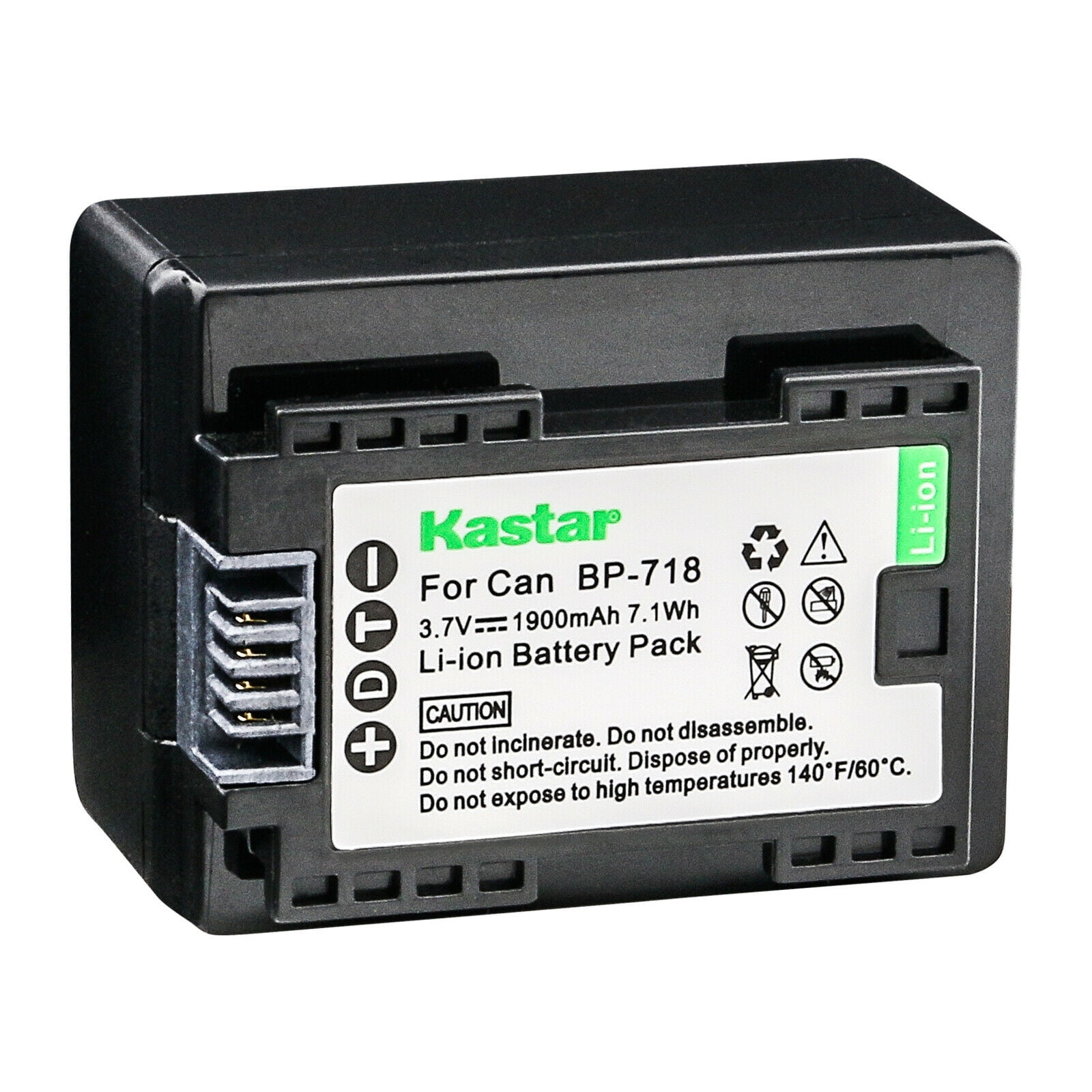 Kastar 1-Pack BP-718 Battery 3.7V 1900mAh Replacement for Canon VIXIA ...