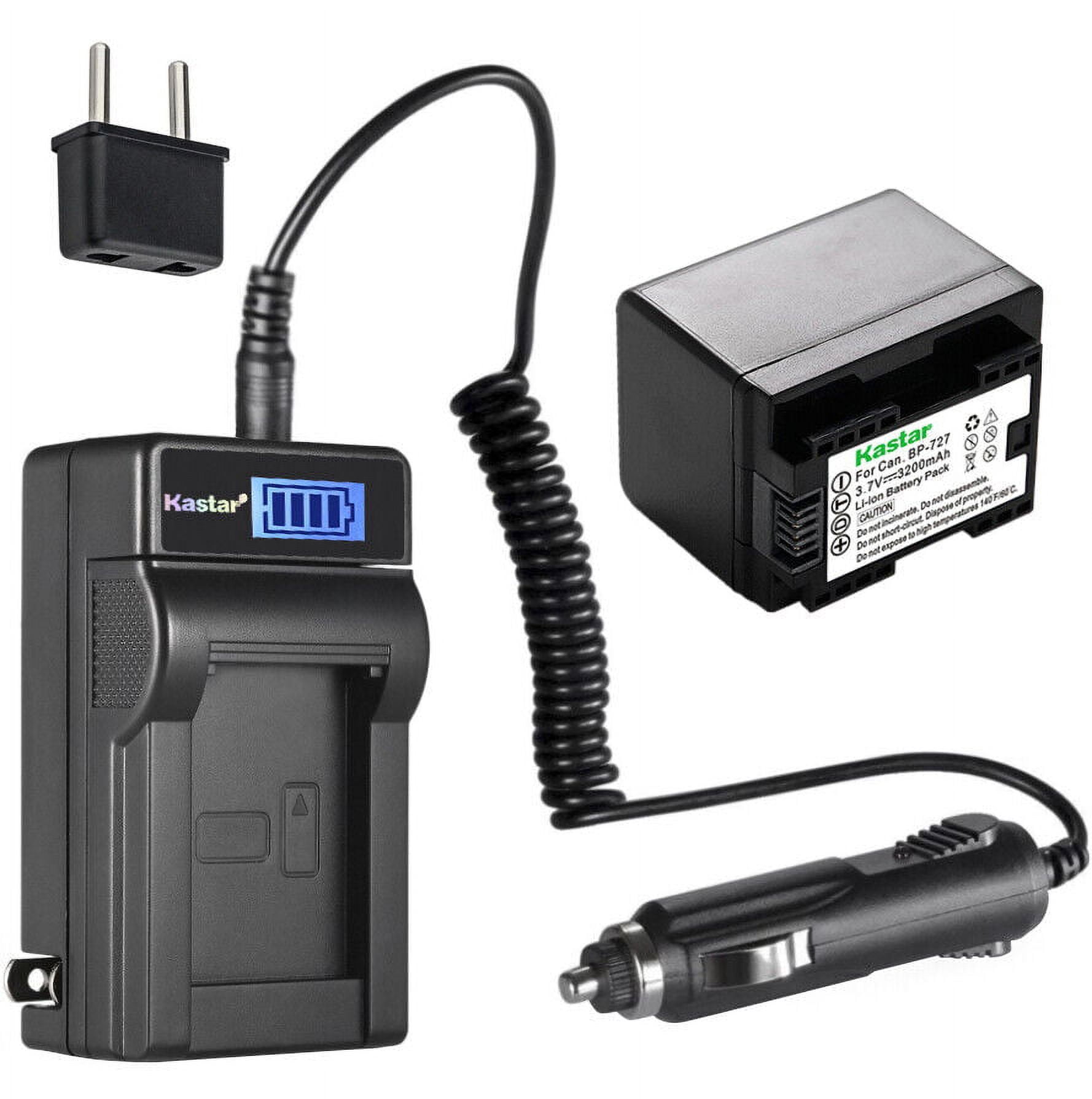 Kastar 1-Pack BP-727 Battery and LCD AC Charger Compatible with Canon ...