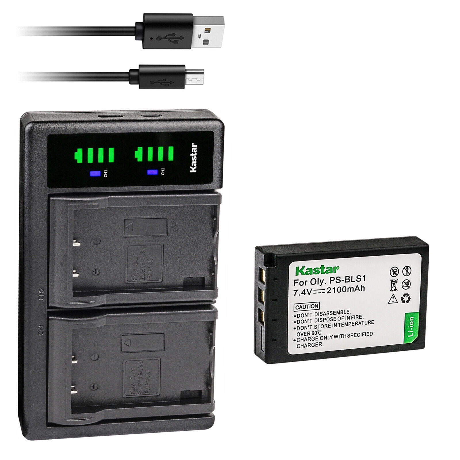 Kastar 1-Pack Battery and LTD2 USB Charger Compatible with Olympus BLS ...