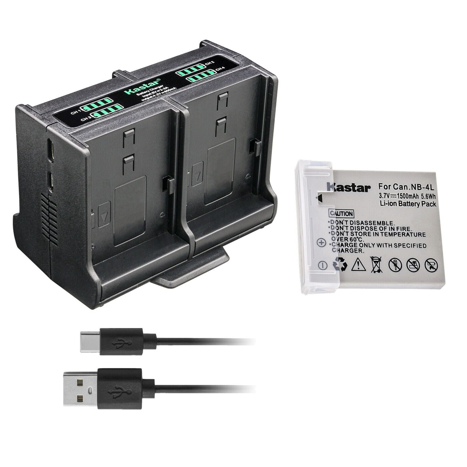 Kastar 1-Pack Battery and Quadruple Charger Compatible with Canon ...