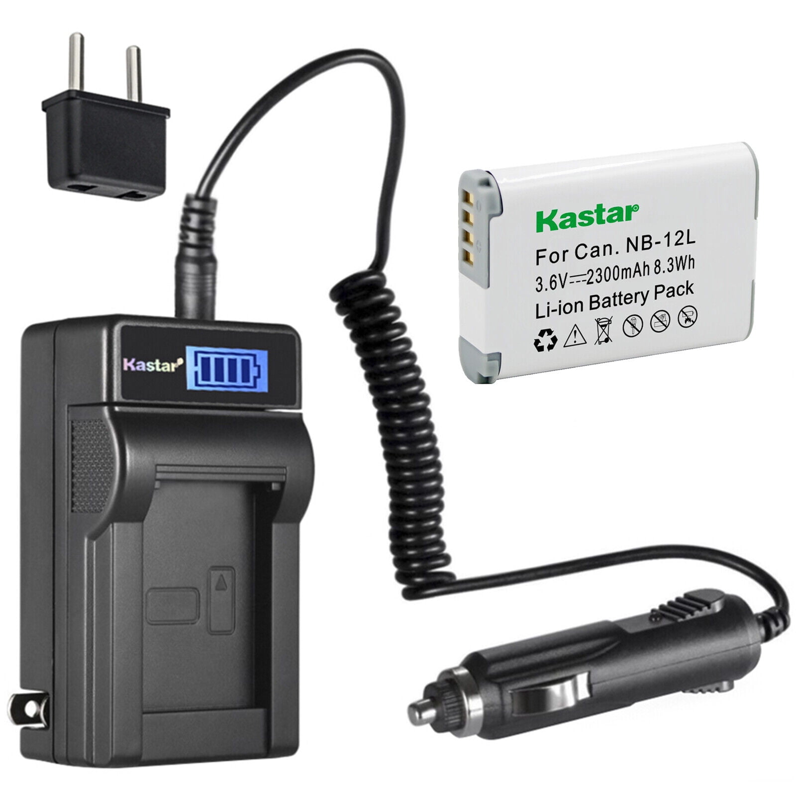 Kastar 1-Pack NB-12L Battery and LCD AC Charger Compatible with Canon ...