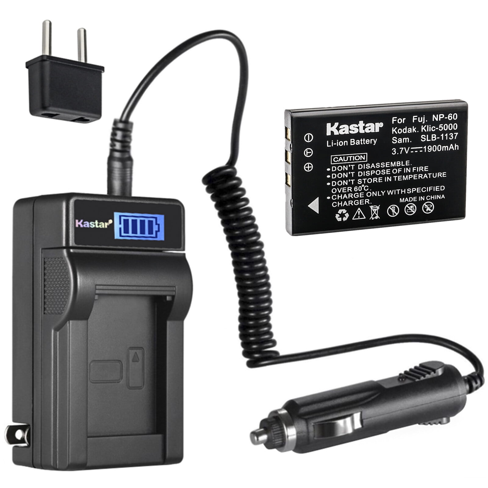 Kastar 1-Pack NP-60 Battery and LCD AC Charger Compatible with Toshiba ...