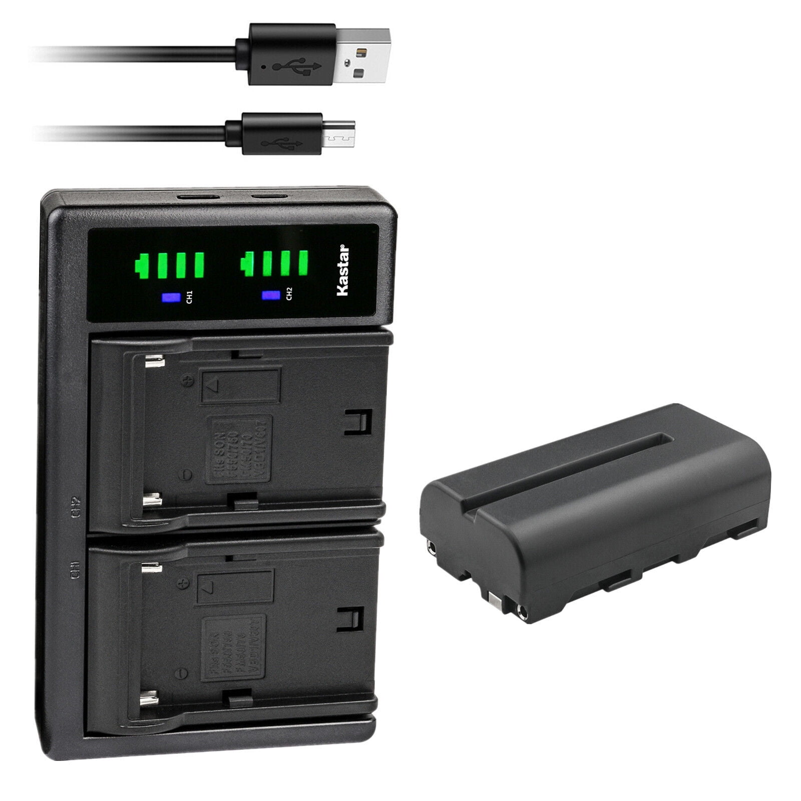 Kastar 1-Pack NP-F550 / NP-F570 Battery and LTD2 USB Charger Compatible with Blackmagic Design ...