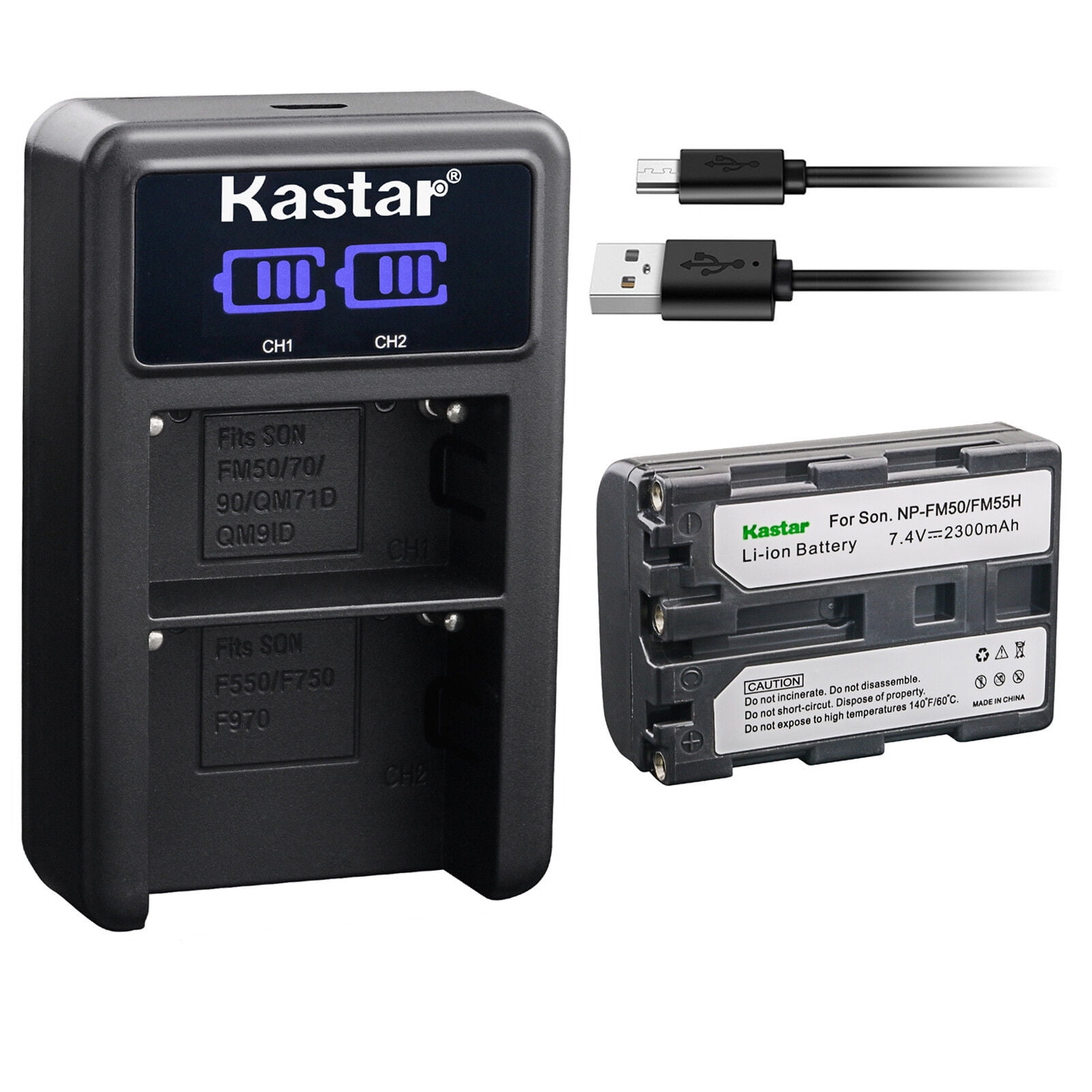 Kastar 1-Pack NP-FM50/FM55 Battery and LED2 USB Charger Compatible with ...