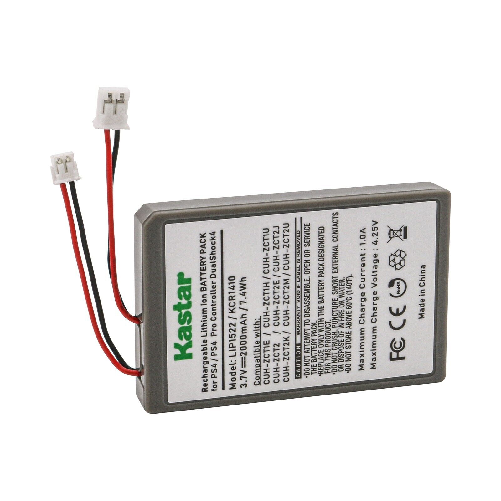 Kastar 1-Pack PS4 Battery Replacement for Sony LIP1522/KCR1410 Battery ...