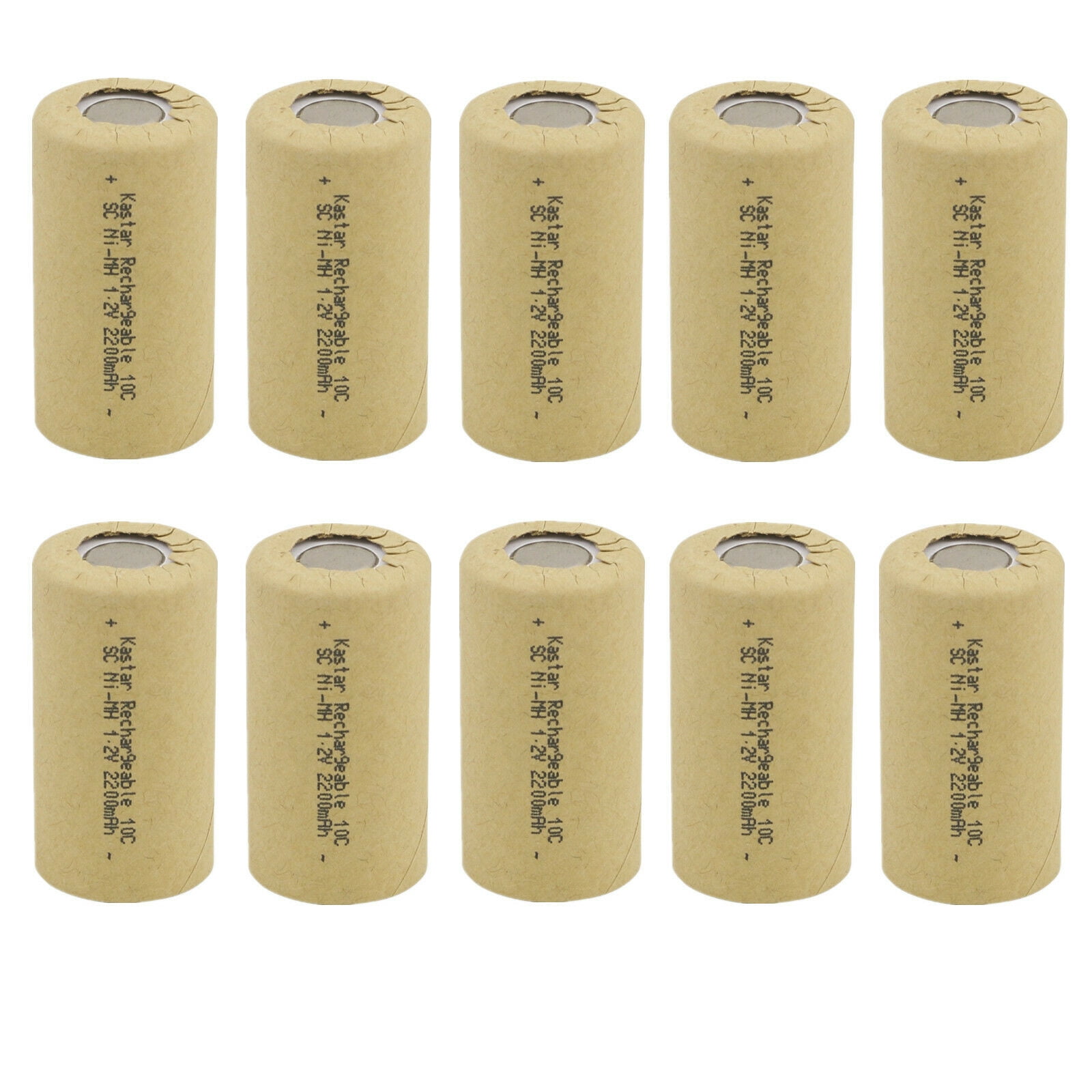 Kastar 10-Pack Nickel Metal Hydride (Ni-MH) Rechargeable Paper Wrapped ...