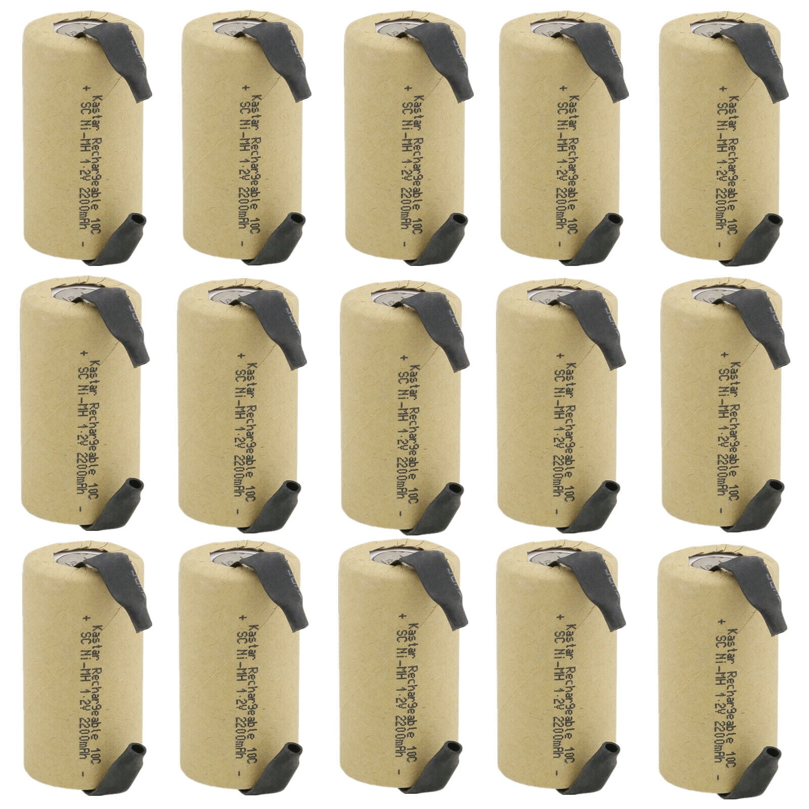 Kastar 15-Pack Nickel Metal Hydride (Ni-MH) Rechargeable Paper Wrapped ...