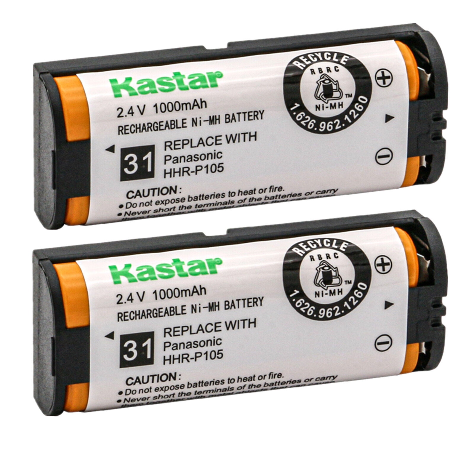 Kastar 2-Pack 2.4V 1000mAh Ni-MH Rechargeable Battery Replacement for ...