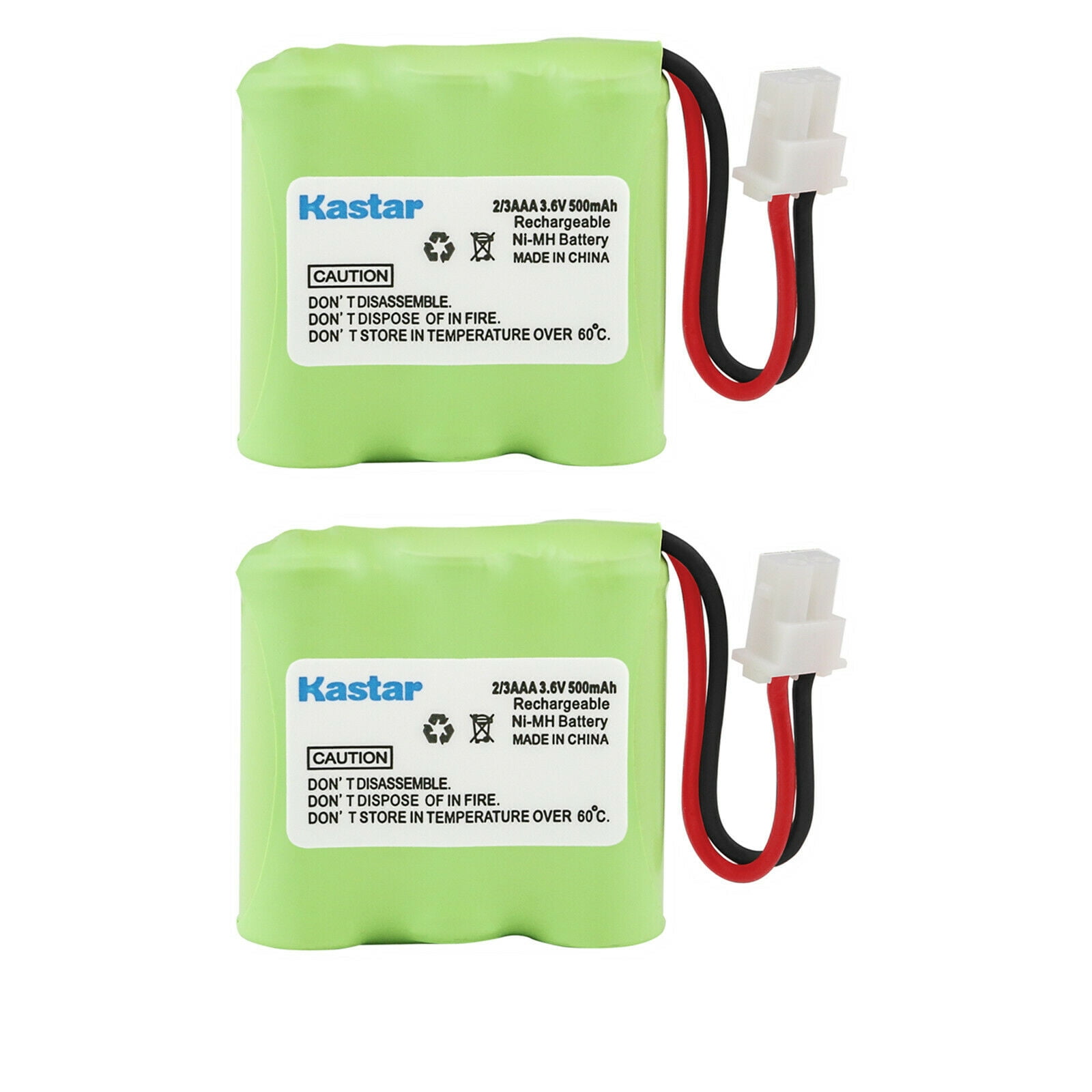 Kastar 2-Pack 3.6V 500mAh Ni-MH Battery Replacement for RADIO SHACK ...
