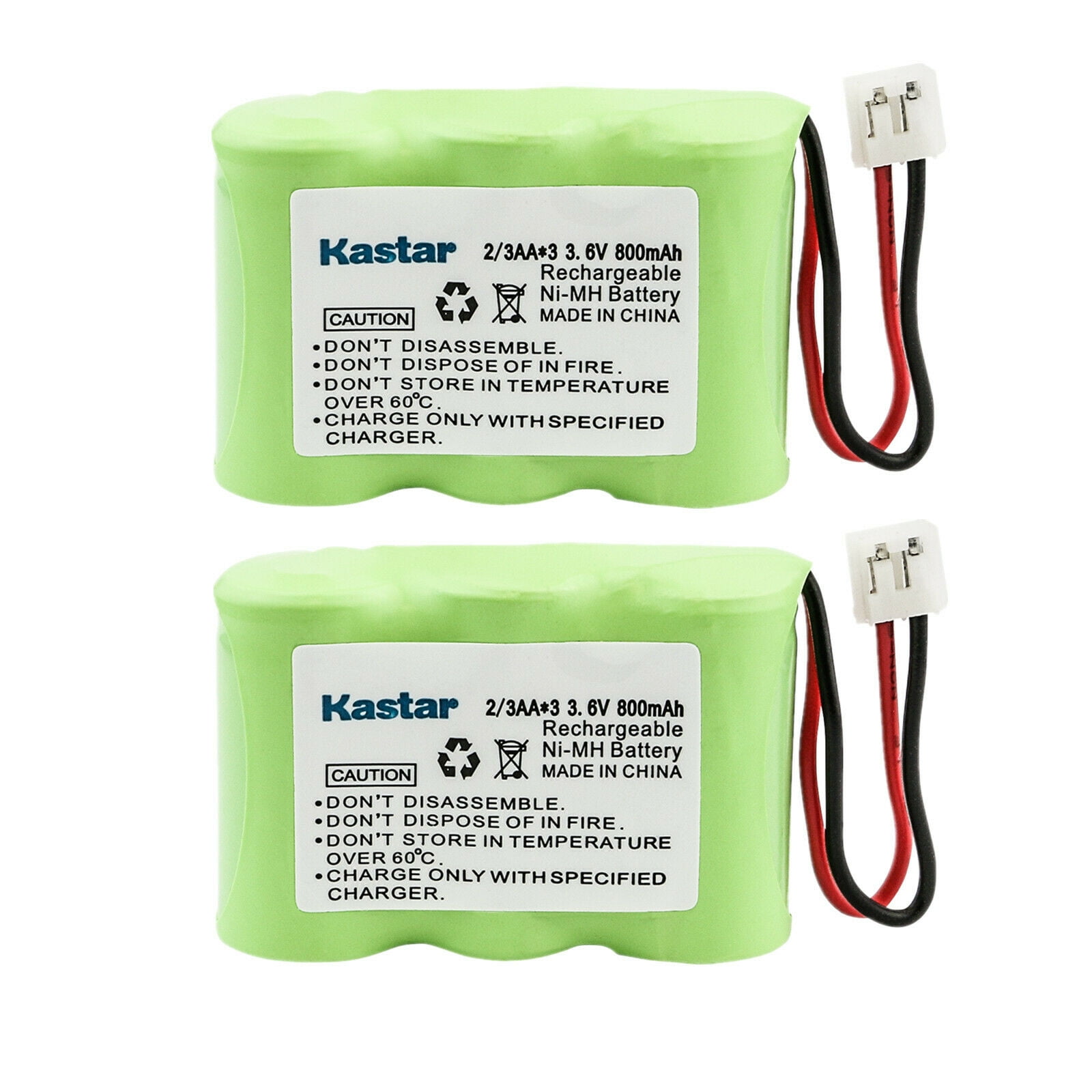 Kastar 2-Pack 3.6V 800mAh Ni-MH Battery Replacement for AT&T 7640, 7650 ...
