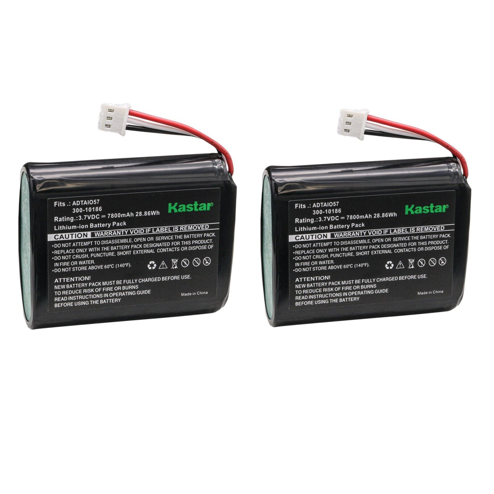 Kastar 2-Pack 300-10186 Battery Replacement for Honeywell ADT 2X16 AIO ...