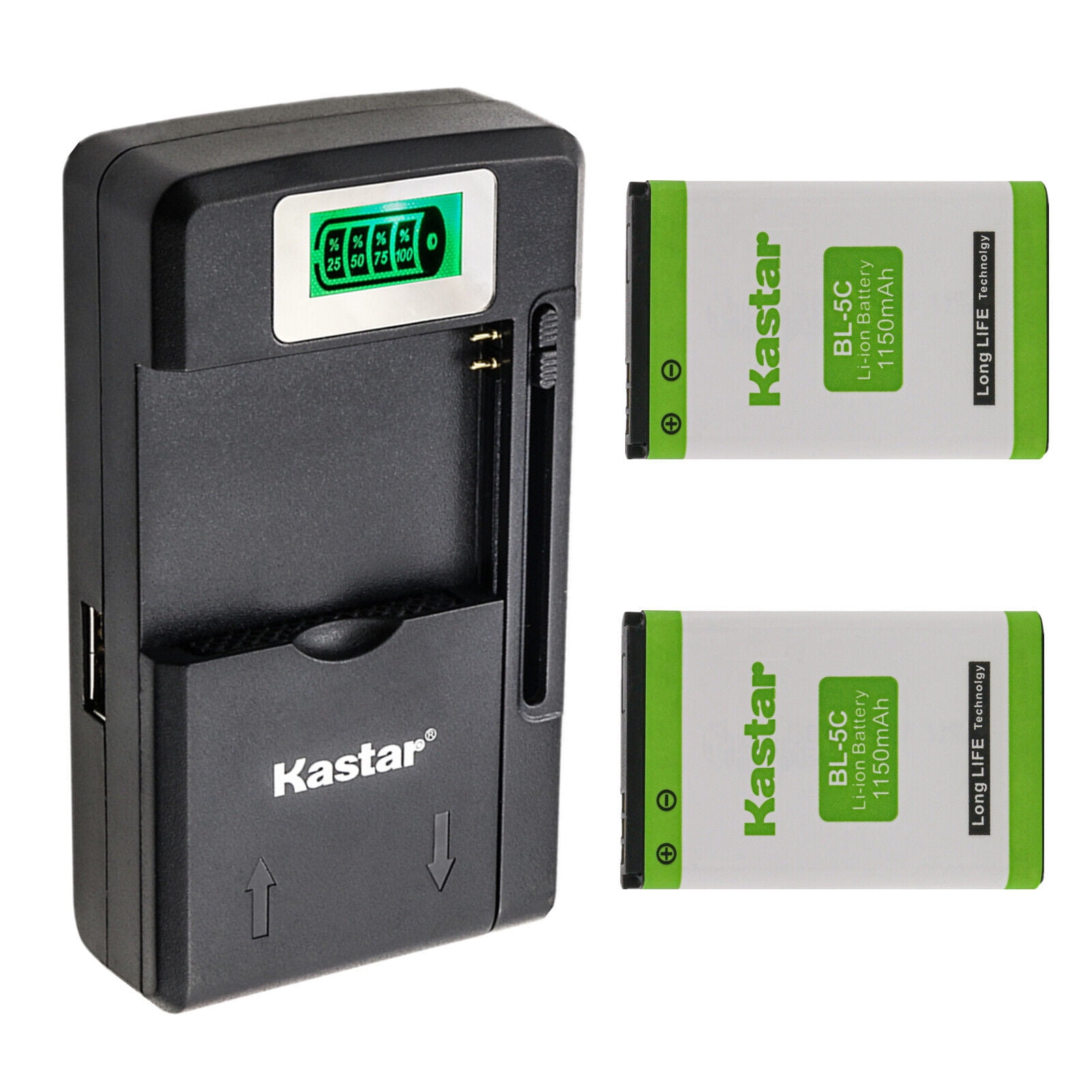 Kastar 2-Pack BL-5C Battery and Smart LCD Charger Replacement for Jacob ...