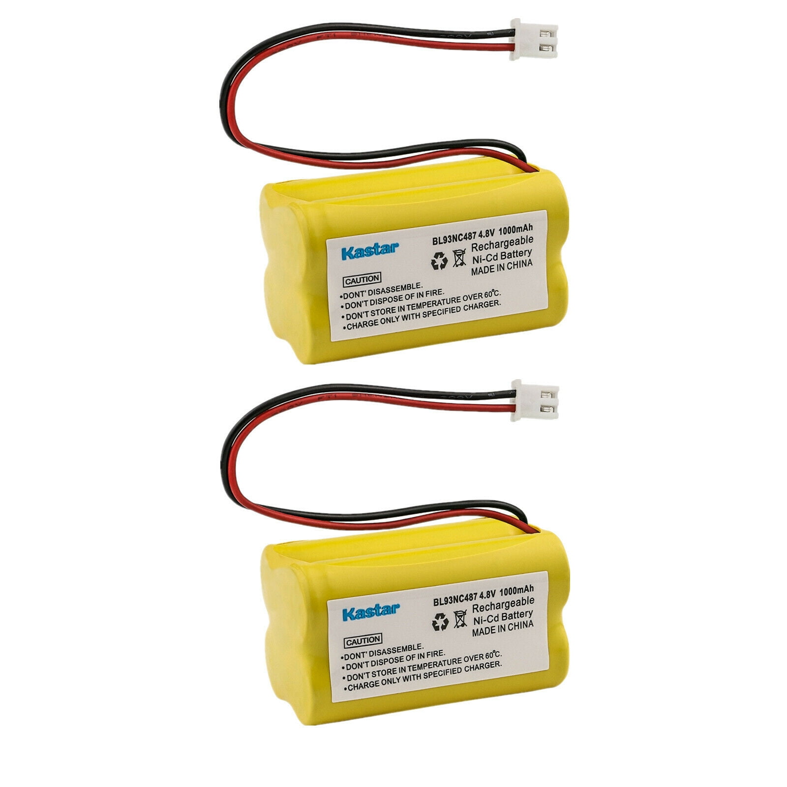 Kastar 2-Pack BL93NC487 Ni-CD Battery 4.8V 1000mAh Replacement for ...