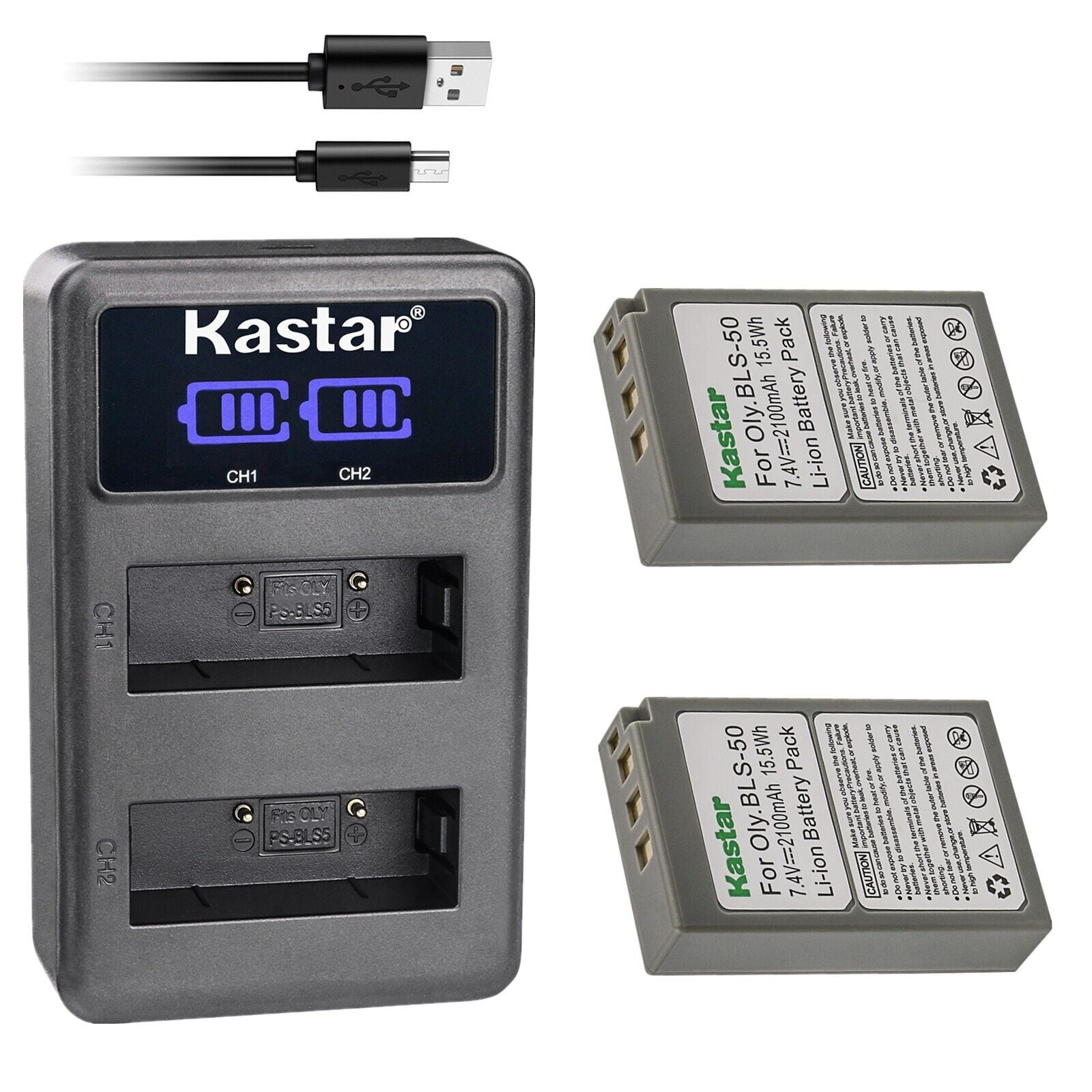 Kastar 2-Pack BLS-50 Battery and LED2 USB Charger Compatible with ...