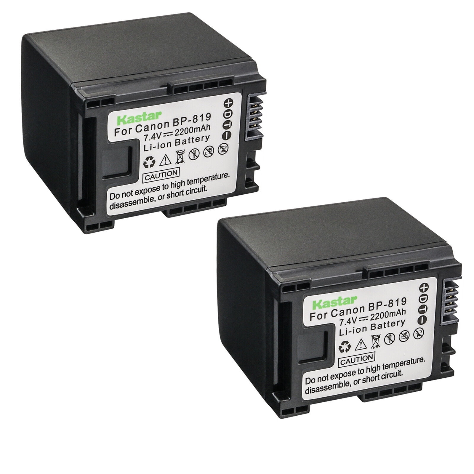 Kastar 2-Pack BP-819 Battery 7.4V 2200mAh Replacement for Canon VIXIA ...
