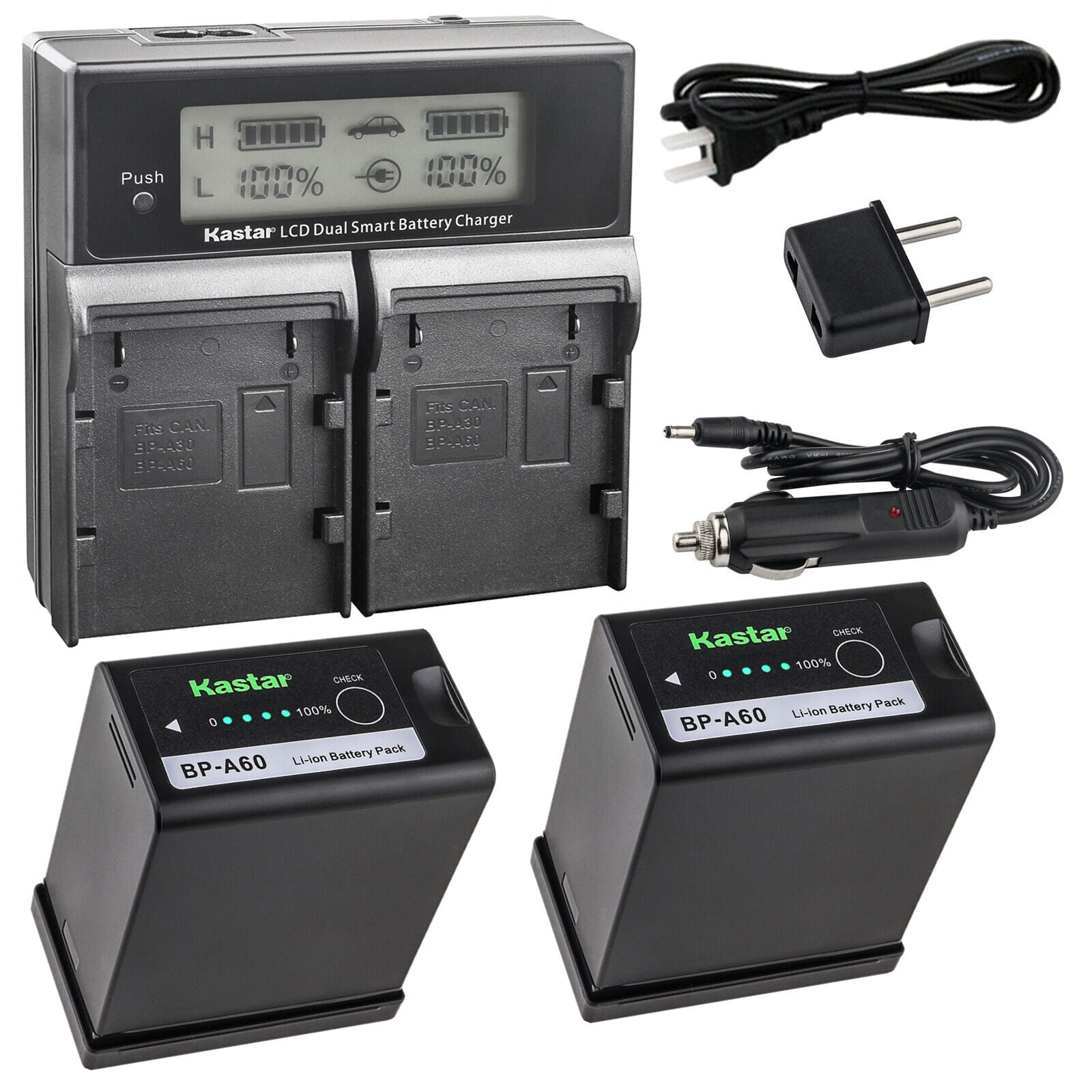 Kastar 2-Pack BP-A60 Battery and AC LCD Dual Fast Charger Compatible ...