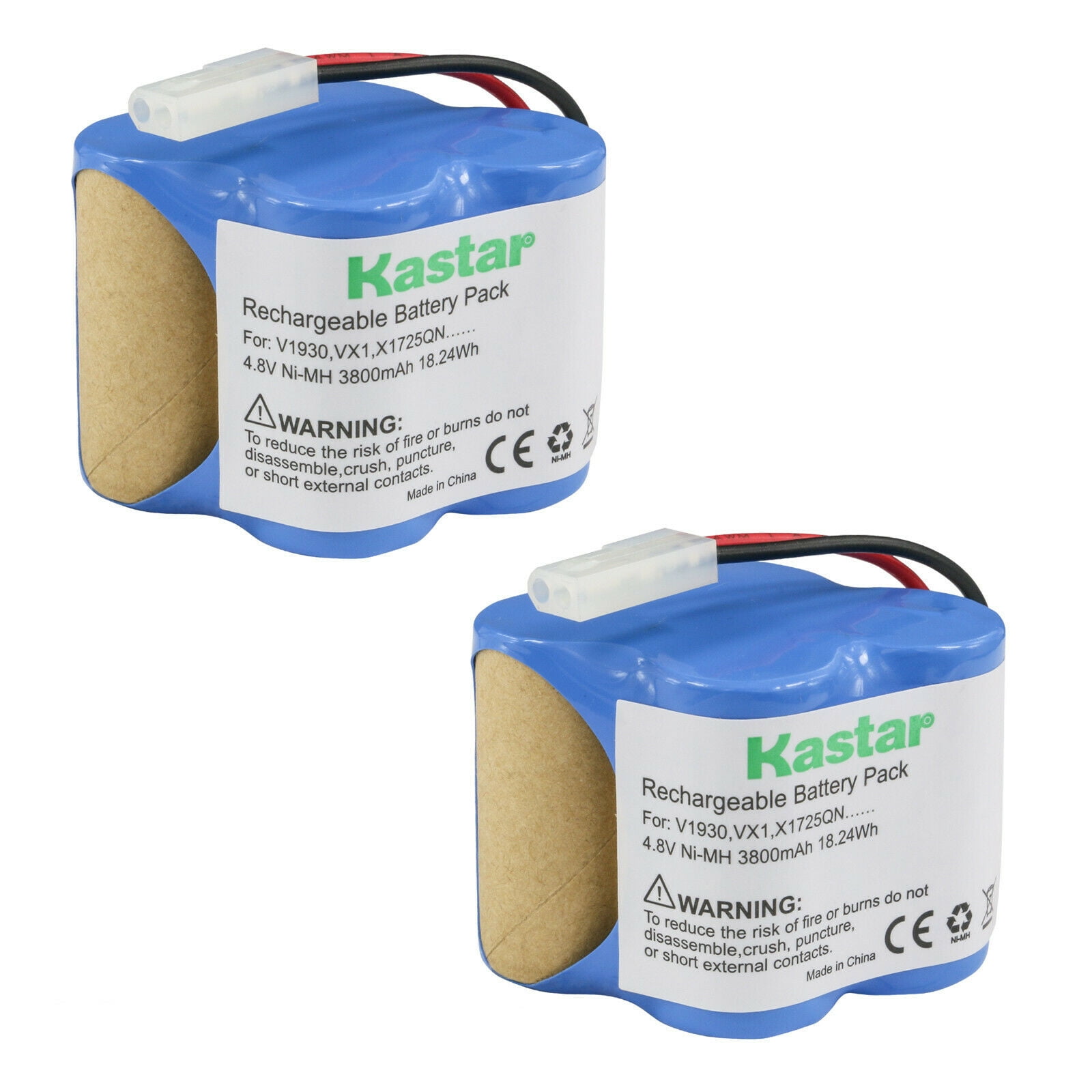 Kastar 2-Pack Battery 4.8V 3800mAh Replacement for Euro-Pro Shark ...