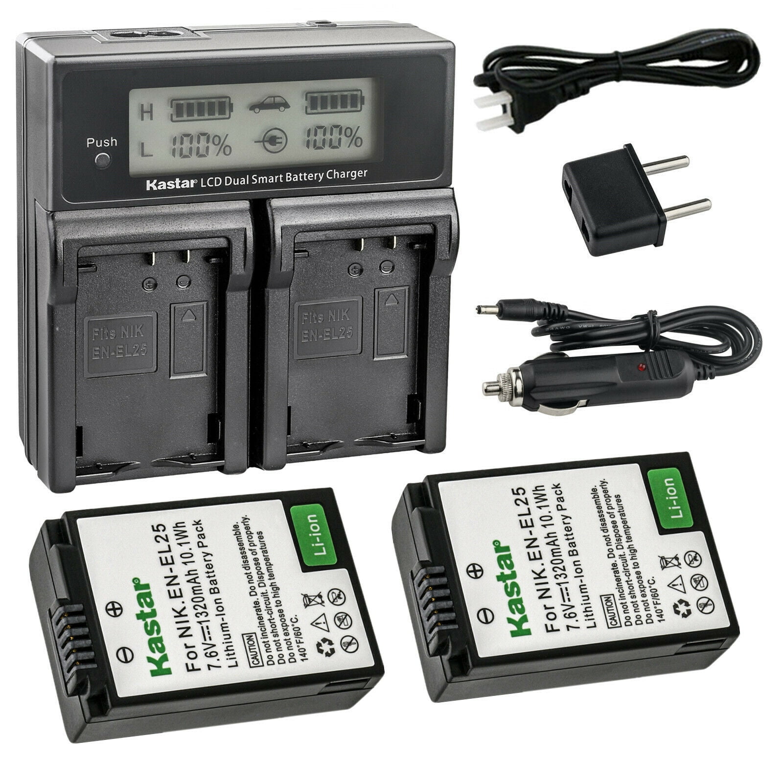 Kastar 2-Pack Battery and AC LCD Dual Fast Charger Compatible with ...