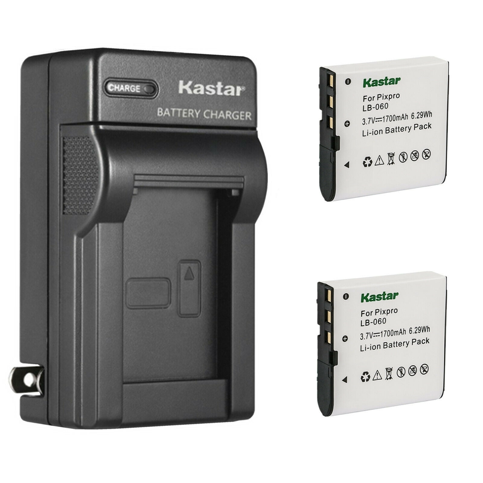 Kastar 2-Pack Battery and AC Wall Charger Replacement for GE GB-60 ...
