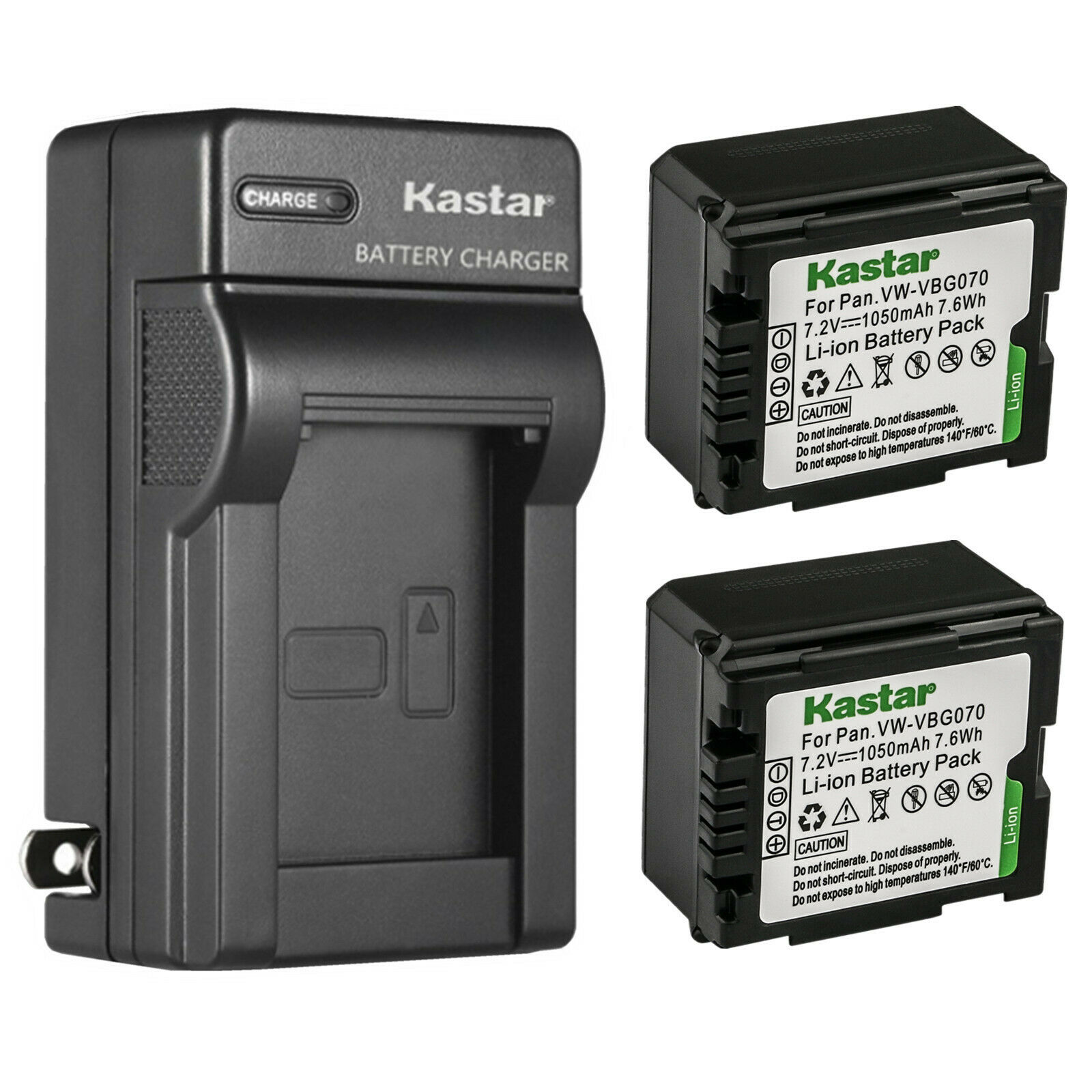 Kastar 2-Pack Battery and AC Wall Charger Replacement for Panasonic HDC-SD1, HDC-SD1-S, HDC-SD3 ...
